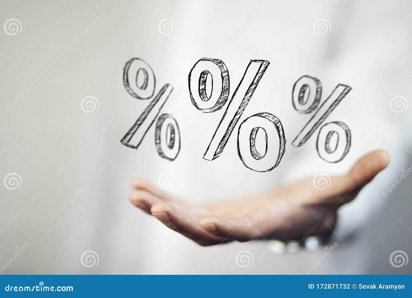 Male Hand Percent Icon of Media Screen Stock Photo - Image of media ...