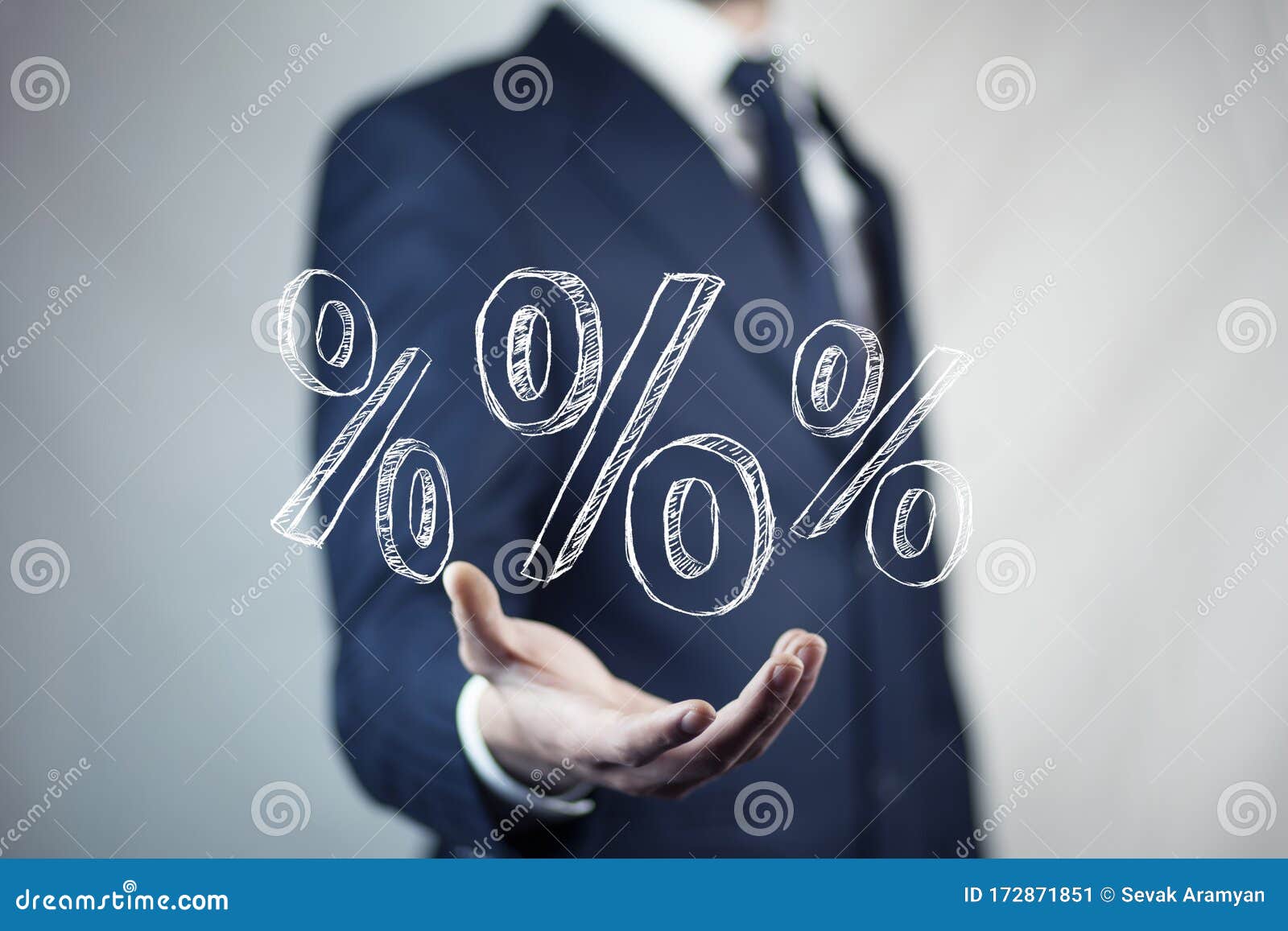 Male Hand Percent Icon of Media Screen Stock Image - Image of people ...