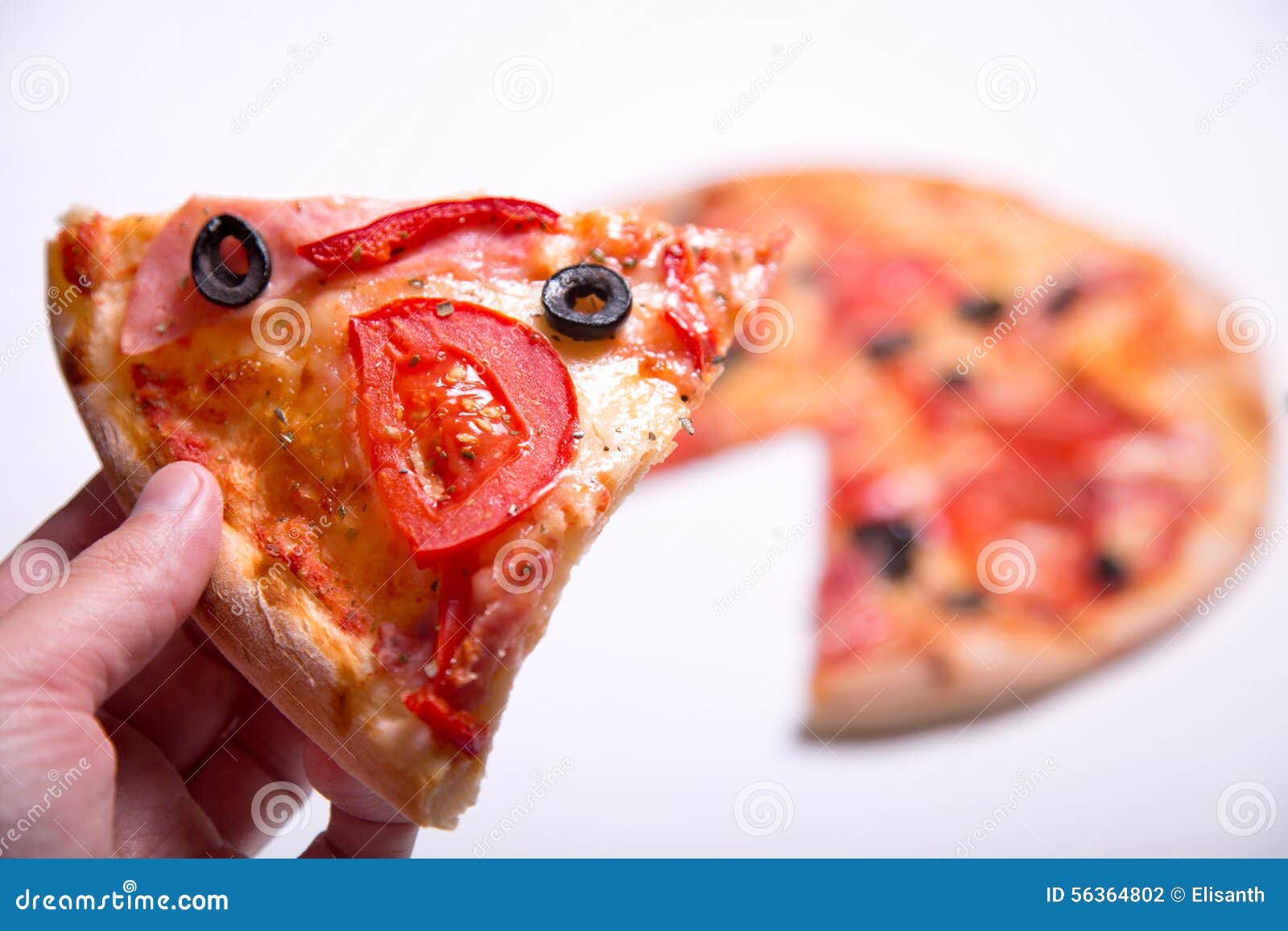 Male Hand Picking Delicious Pizza Slice Stock Photo - Image of male ...