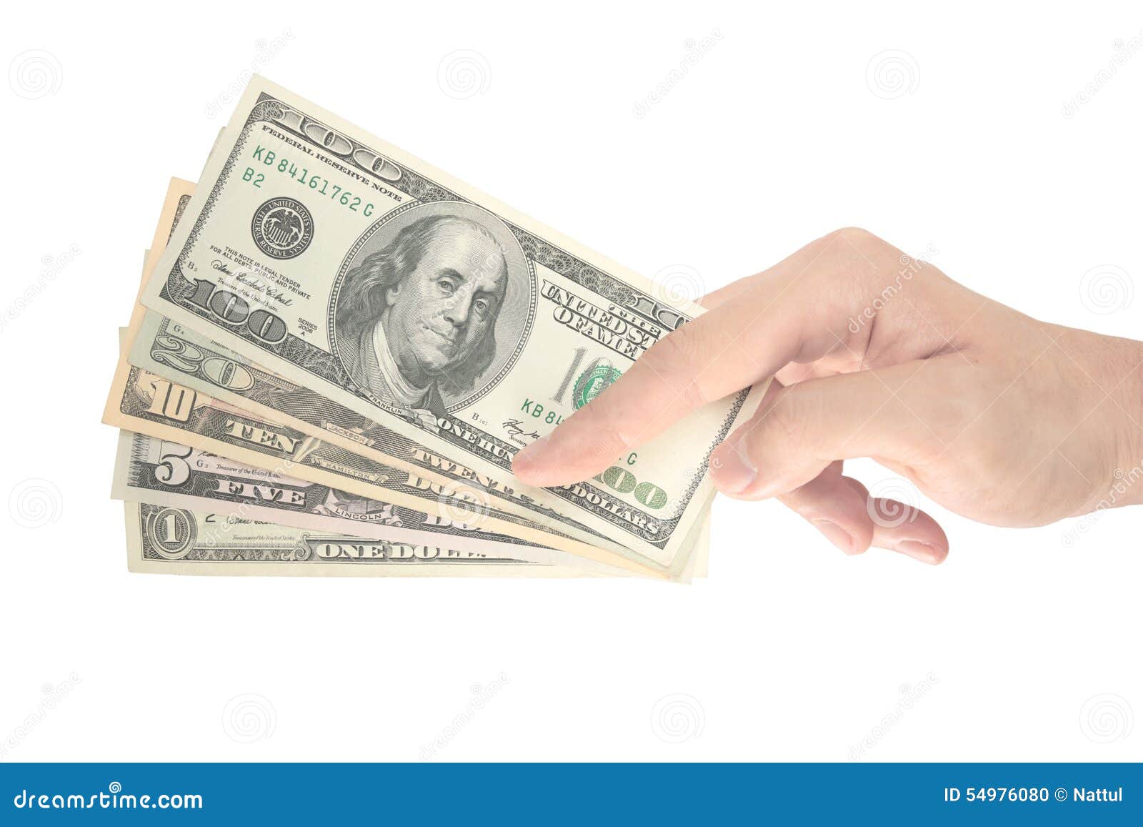 Male Hand Pinching Dollar Note Stock Photo - Image of generosity, bill ...