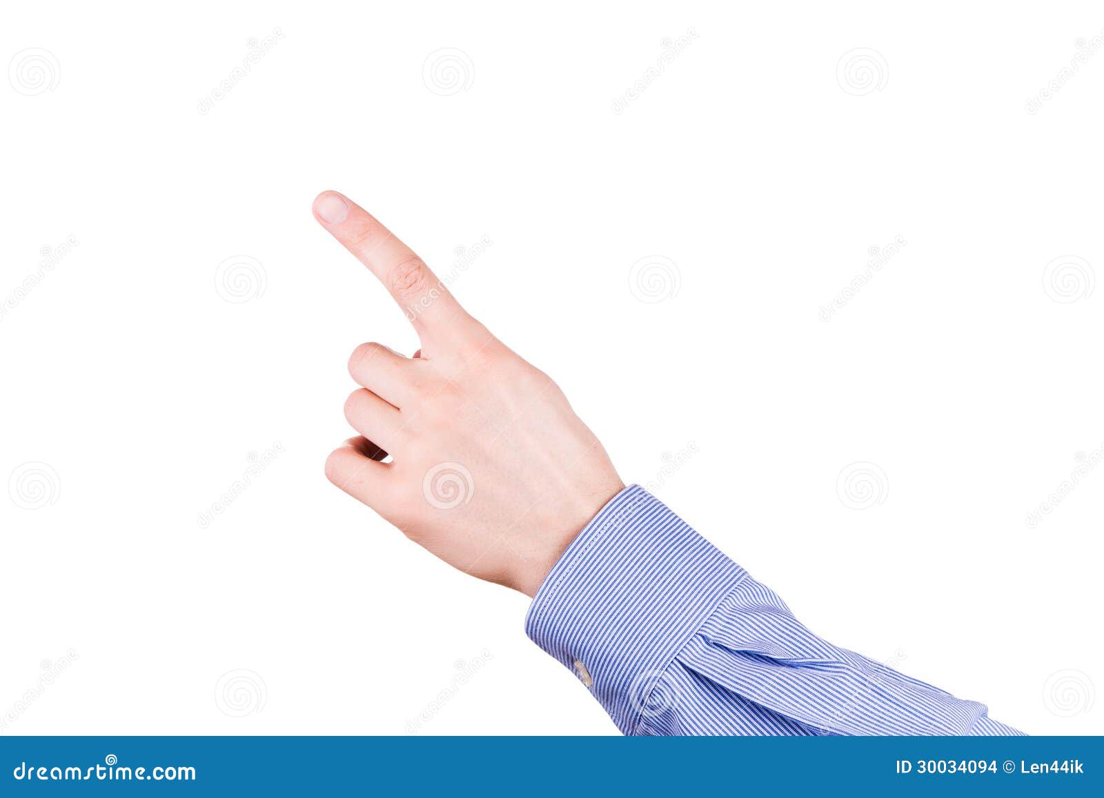 Male Hand with Pointing Finger Showing Something Stock Photo - Image of ...