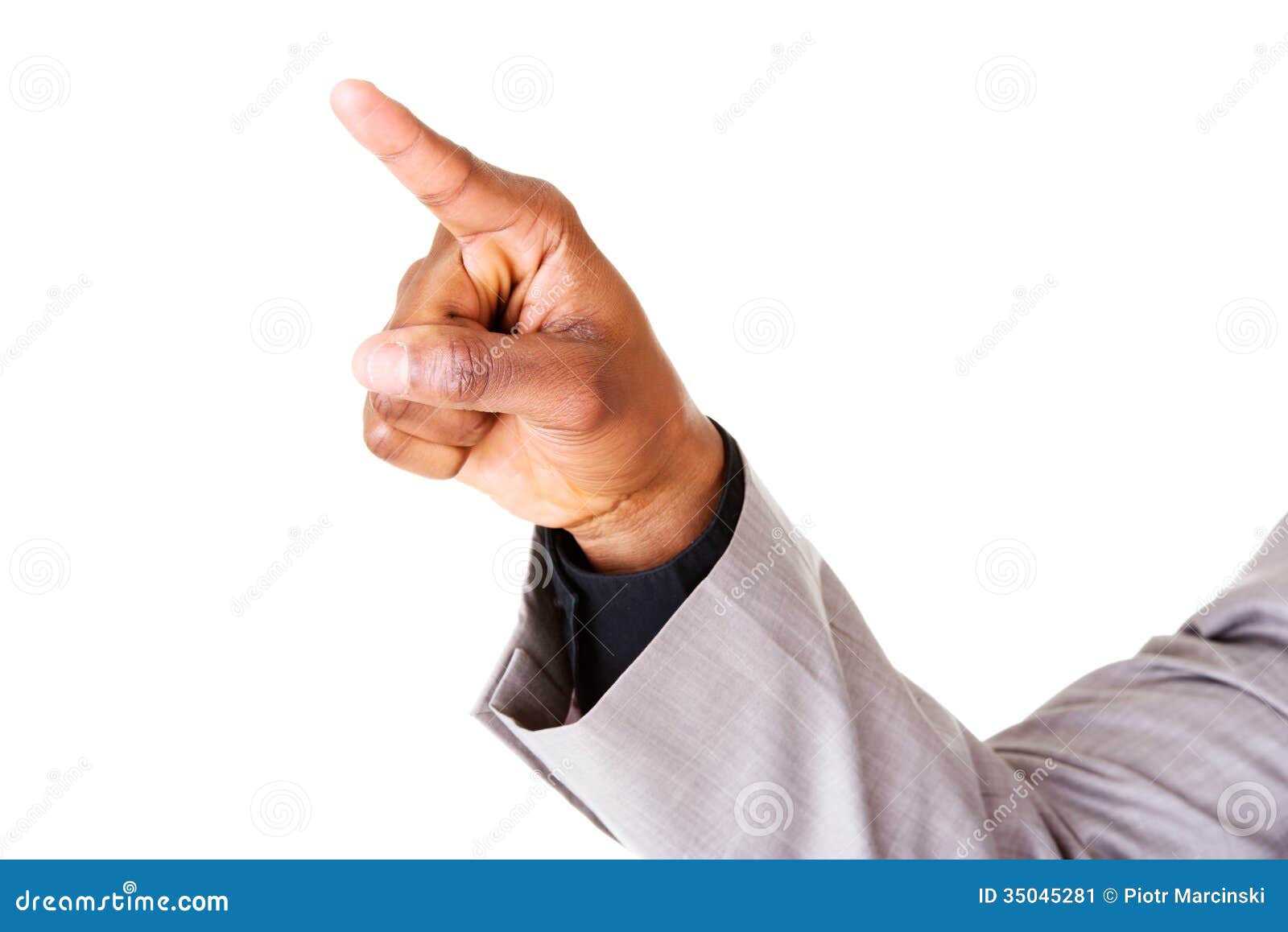 Male hand pointing high. stock image. Image of black - 35045281