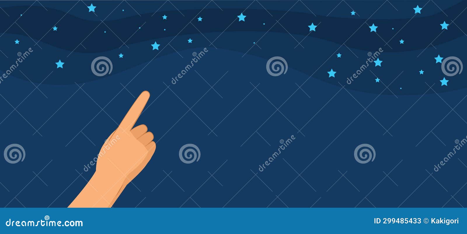 Male Hand Pointing To Starry Sky Stock Vector - Illustration of motion ...
