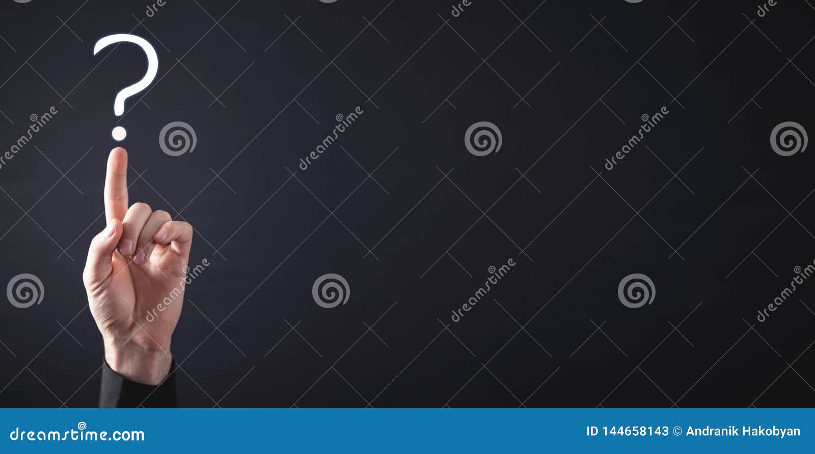Male Hand Press on Question Mark Stock Image - Image of choice ...