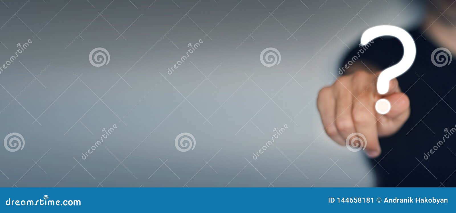 Male Hand Press on Question Mark Stock Image - Image of help, male ...