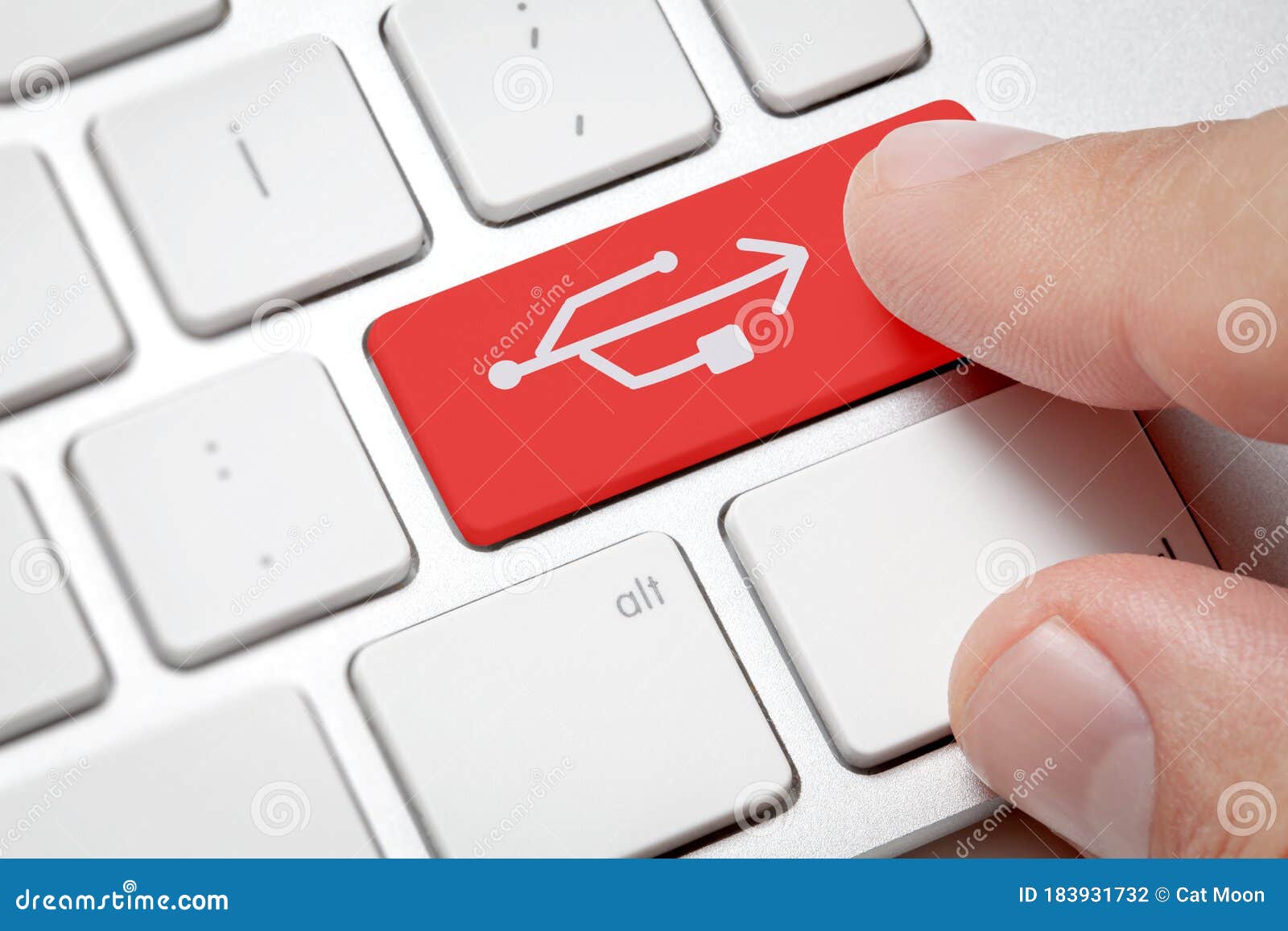 Male Hand Pressing Computer Keyboard.USB Button Stock Photo - Image of ...