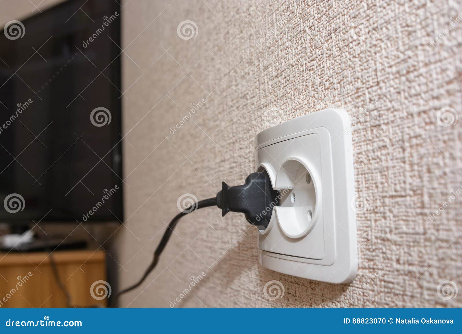 Male Hand Puts Plug in the Socket Stock Photo - Image of insert, paste ...