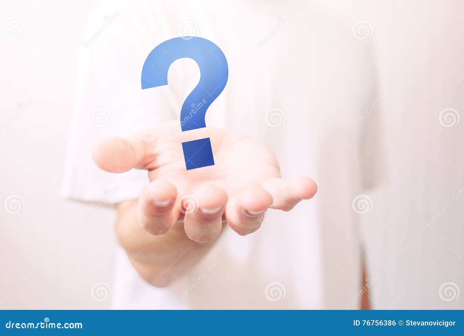 Male Hand with Question Mark Stock Photo - Image of survey, caucasian ...