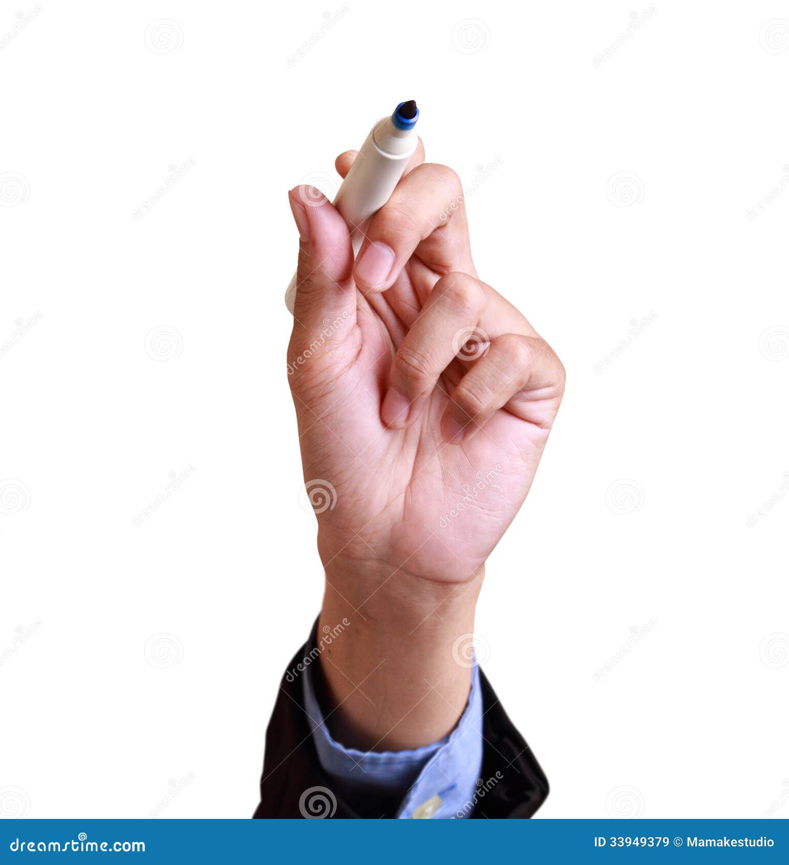 Male Hand is Ready for Drawing with Marker Stock Image - Image of human ...
