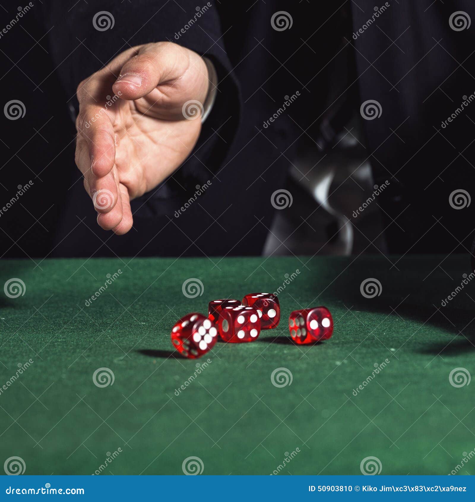 Five Red Dice On Golden Background Stock Photography | CartoonDealer ...