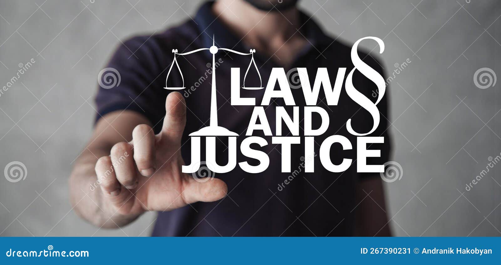 Male Hand Showing Law and Justice Concept Stock Image - Image of ...