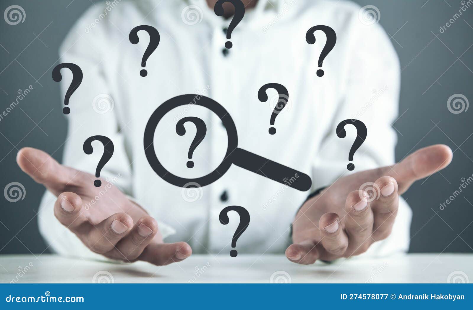 Male Hand Showing Magnifying Glass with a Question Mark Stock Image ...