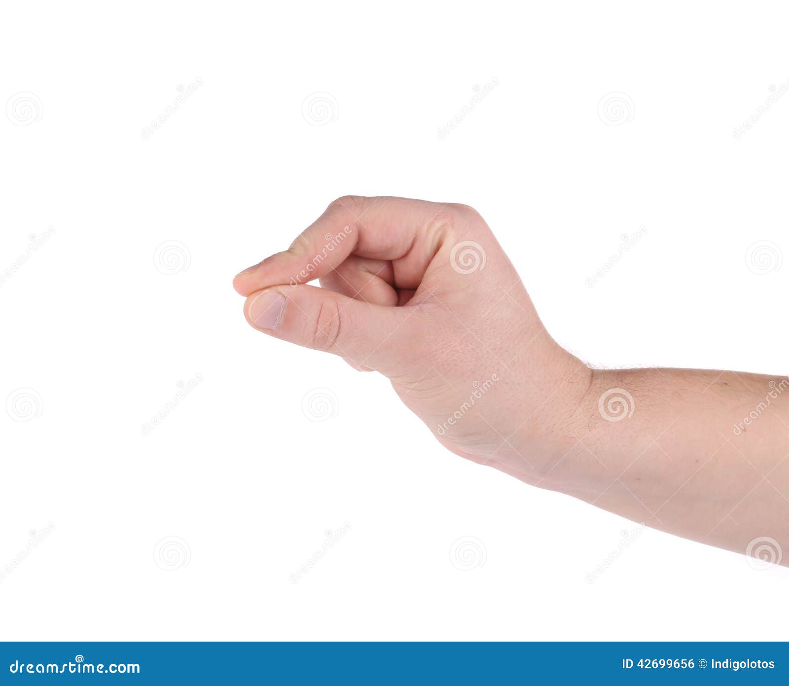 Male Hand Showing Something Small. Stock Photo - Image of choice ...