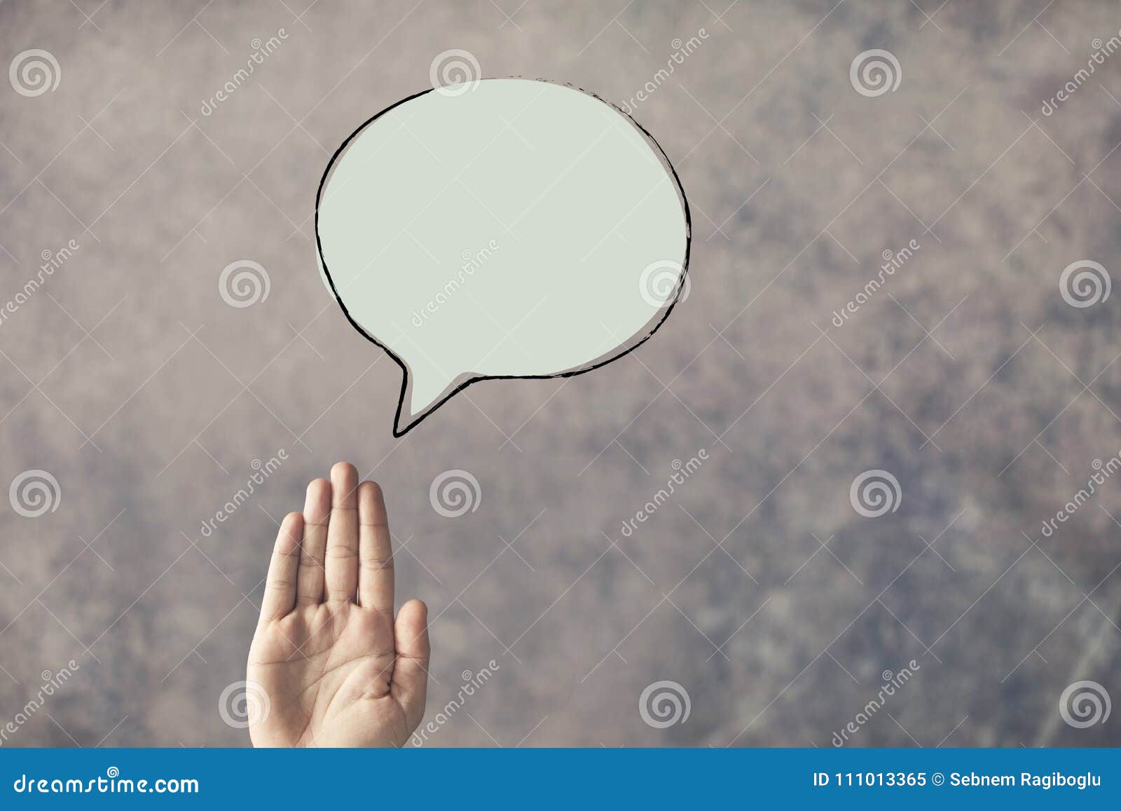 Male Hand with Speech Bubble Stock Image - Image of empty, gesturing ...