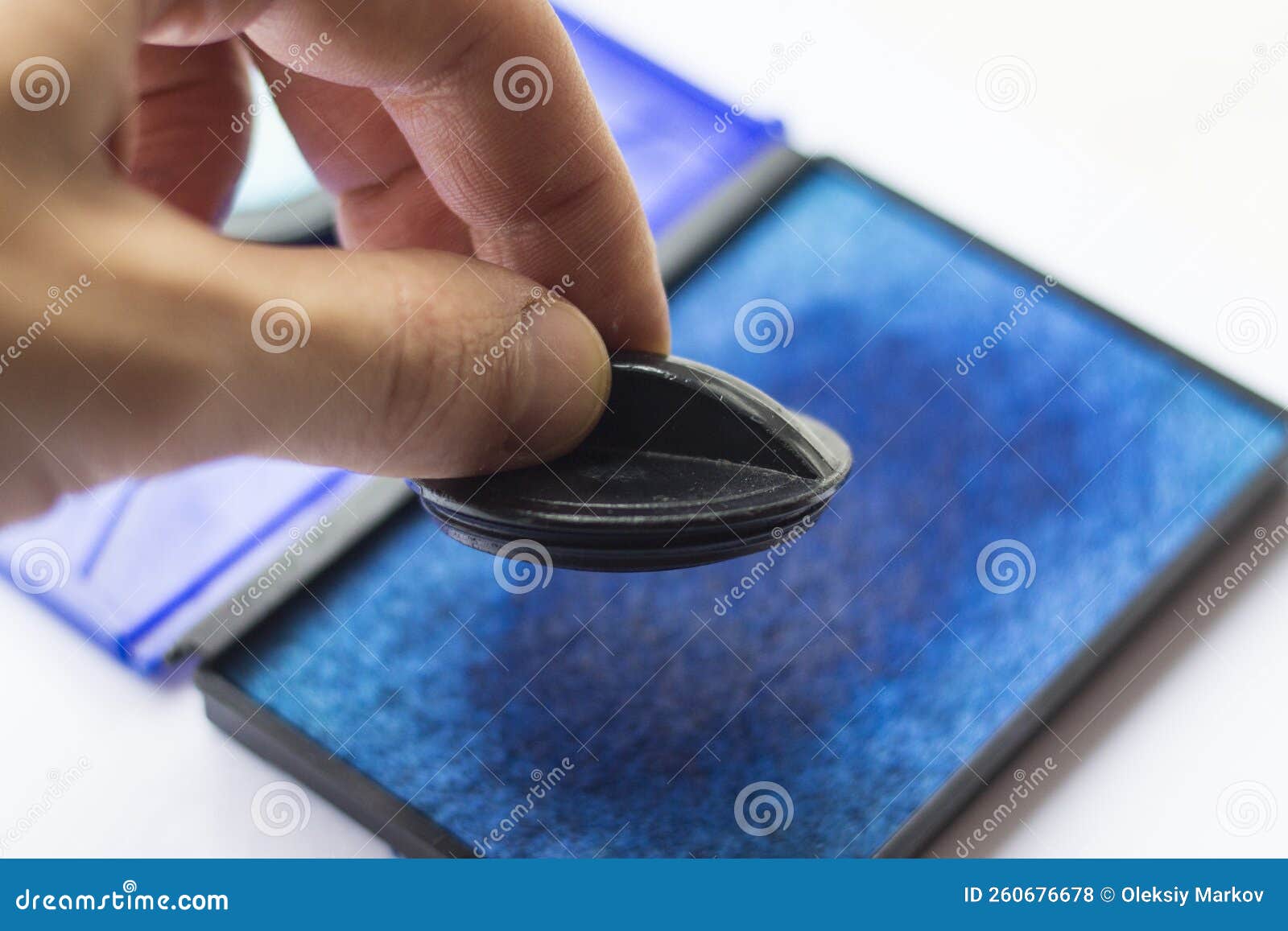Male Hand with Stamp and Ink Closeup Stock Photo - Image of application ...