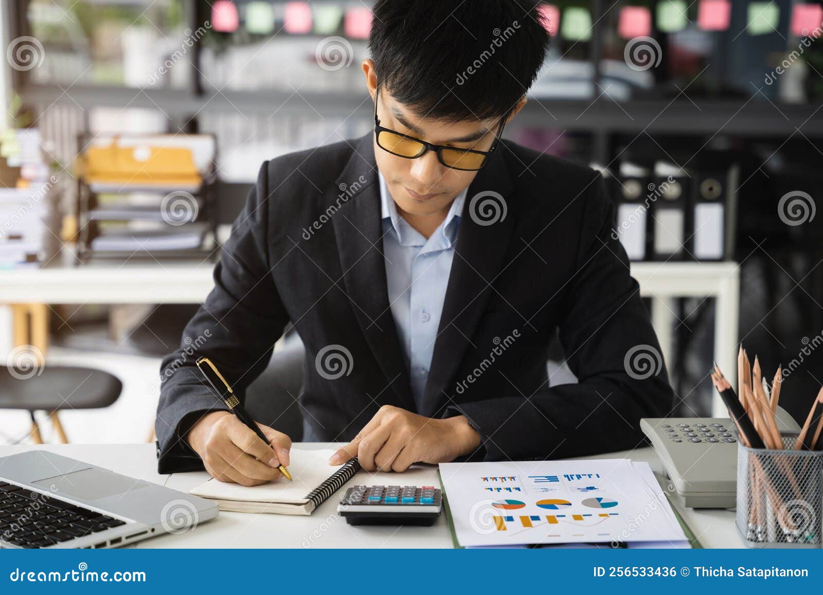 Male Hand Taking Notes on a Notebook Handwritten Note Writing Business ...