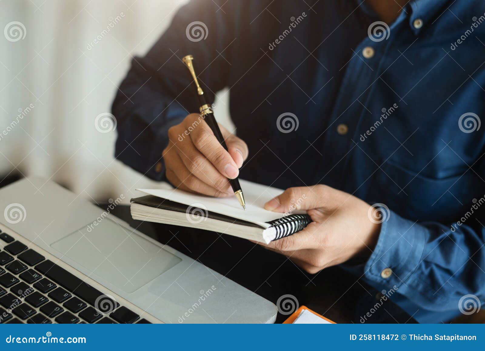 Male Hand Taking Notes on a Notebook Handwritten Note Writing Business ...