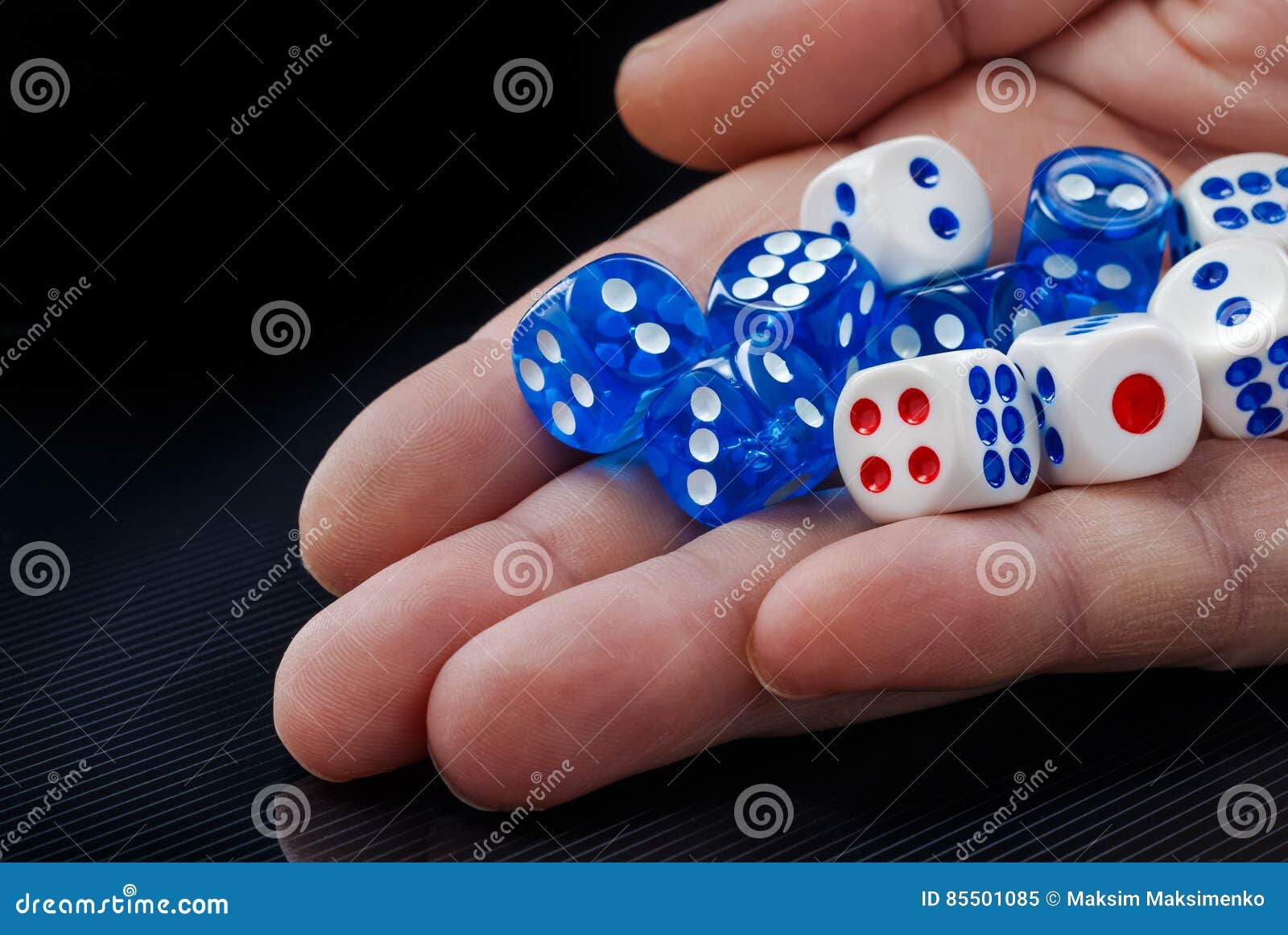 The Male Hand Throwing Dices on Dark Background Stock Image - Image of ...