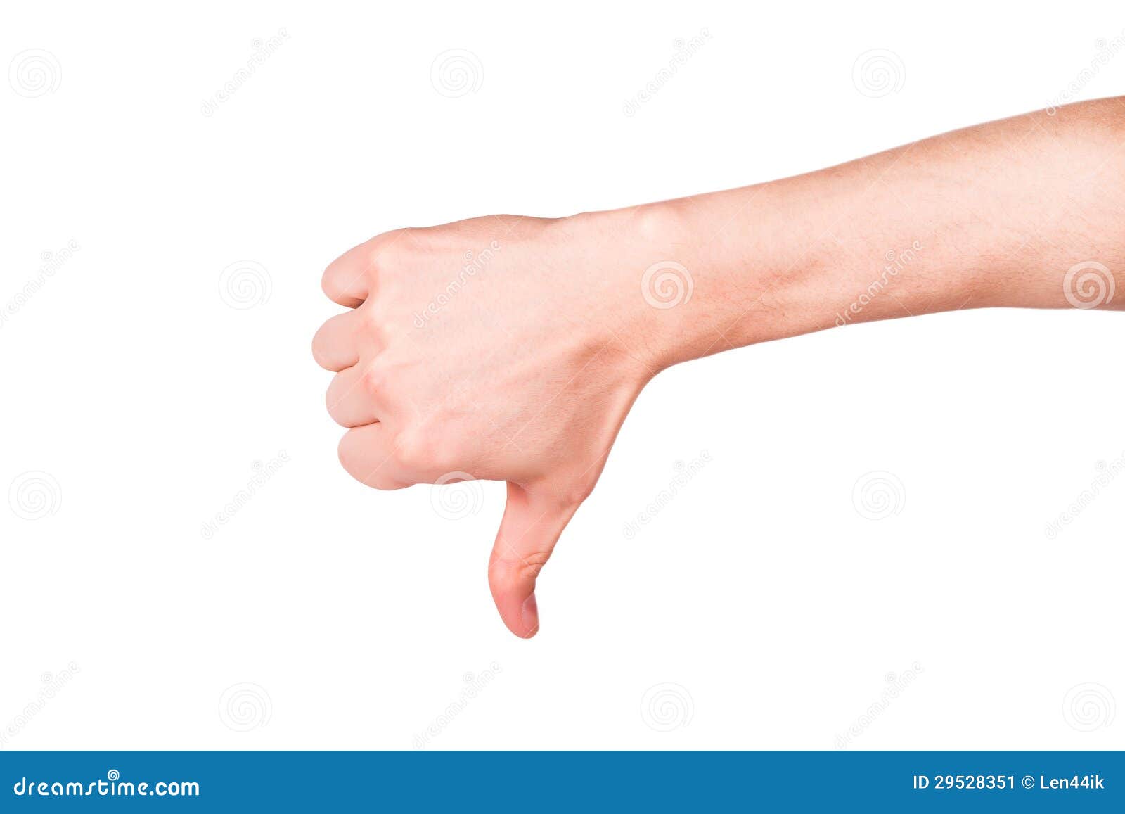 Male Hand with a Thumb Down. Negative Attitude, Fail Concept Stock ...
