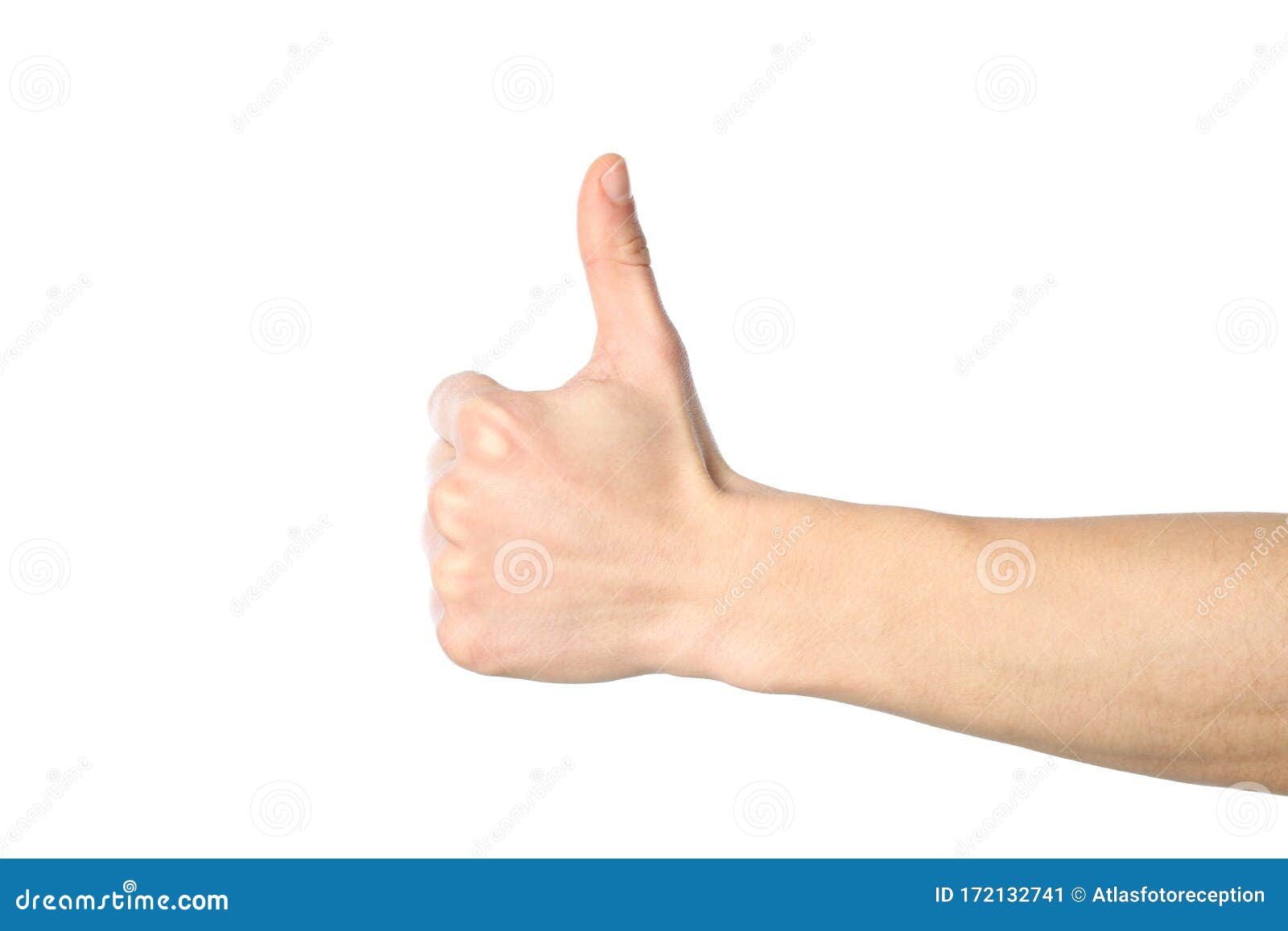 Male Hand Thumb Up, Isolated Stock Image - Image of communication, fine ...