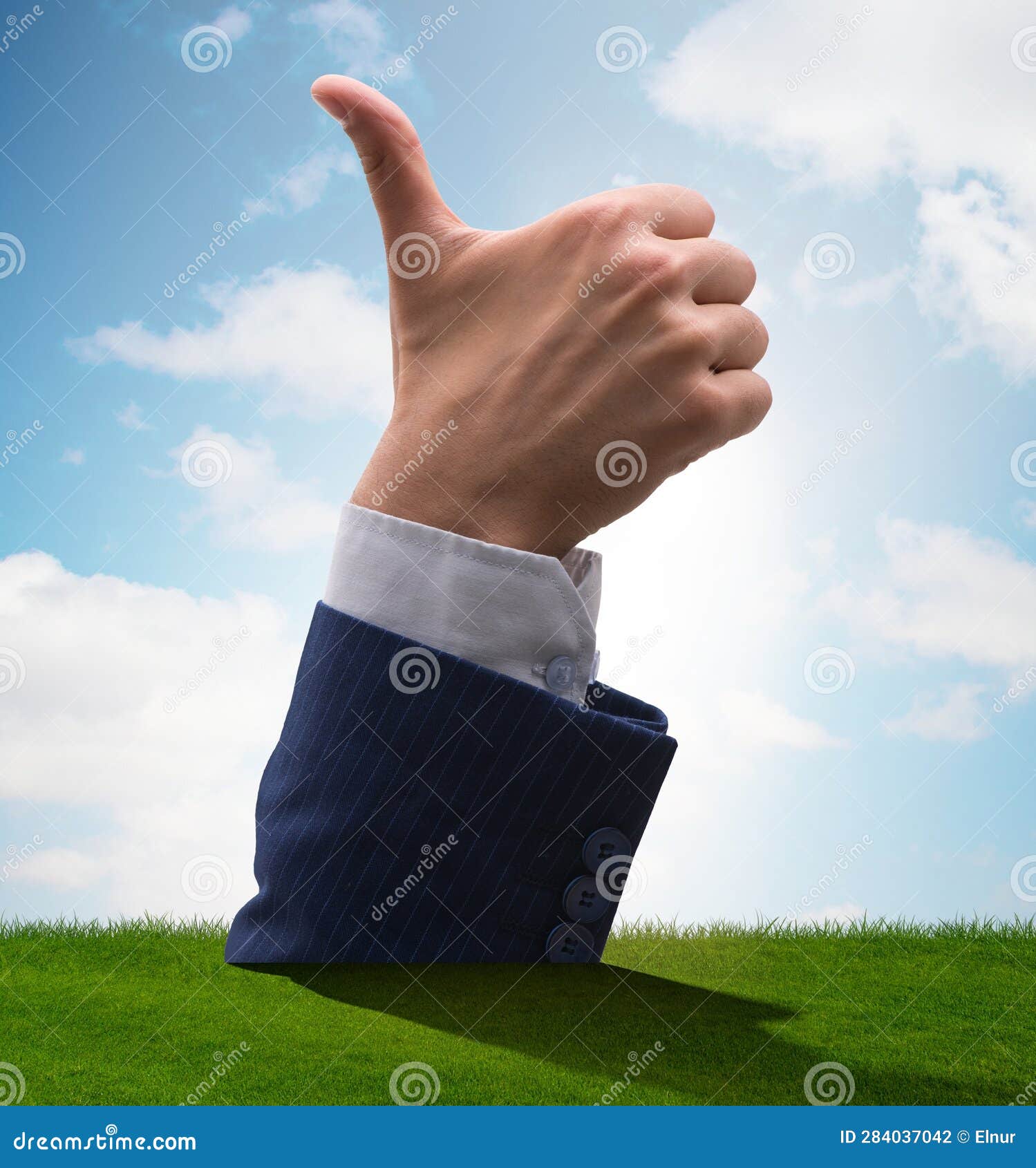 Male Hand with Thumbs Up Approval Gesture Stock Photo - Image of ...