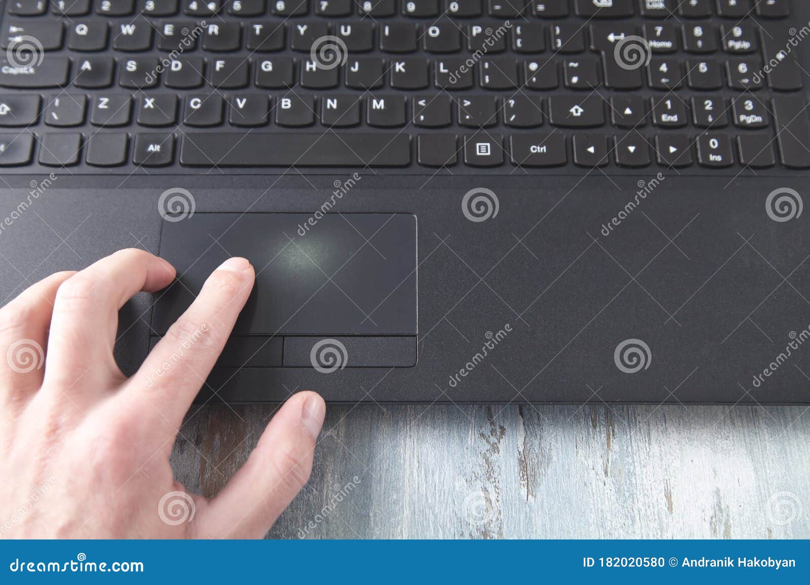 Male Hand Touching with Laptop Touchpad Stock Photo - Image of people ...