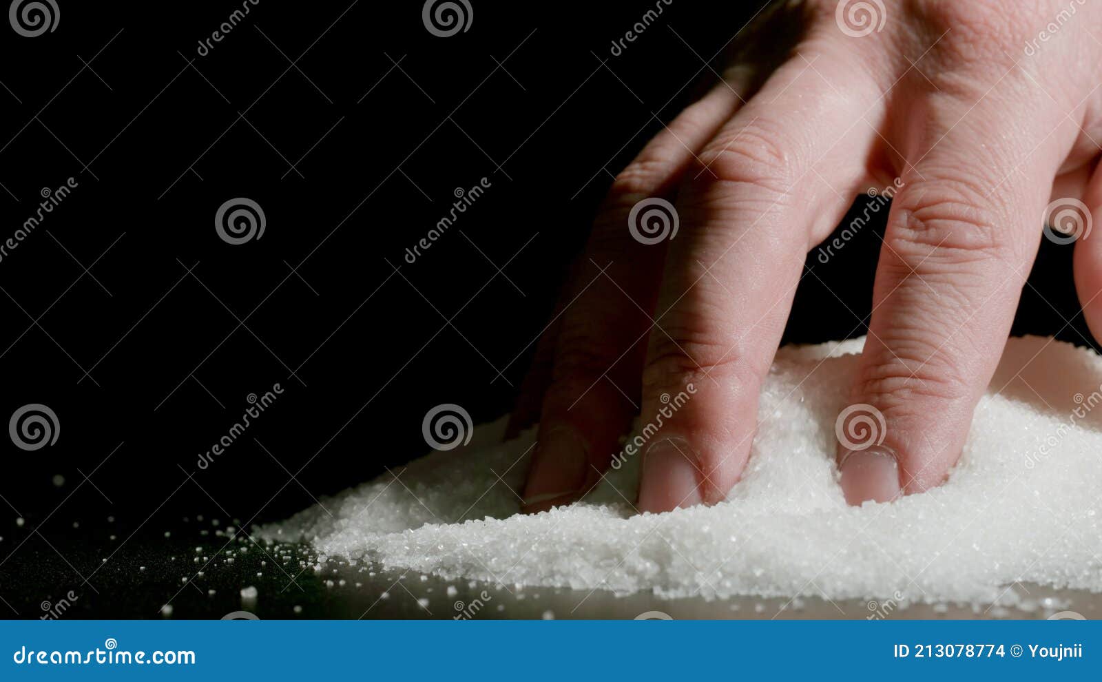Male Hand Touching Sugar Inside on a Table Stock Photo - Image of junk ...
