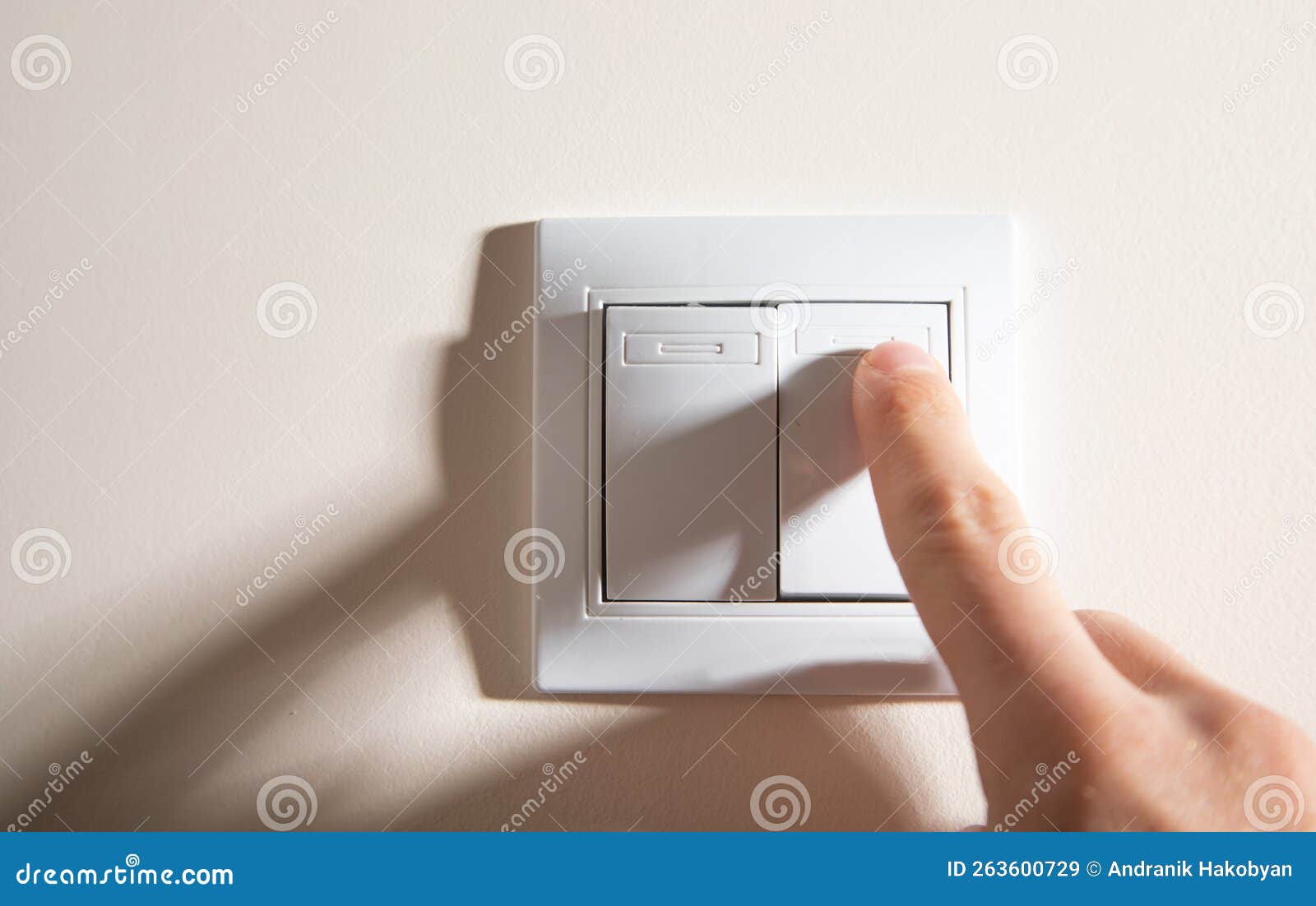 Male Hand Turning Off or on Light Switch Stock Image - Image of ...