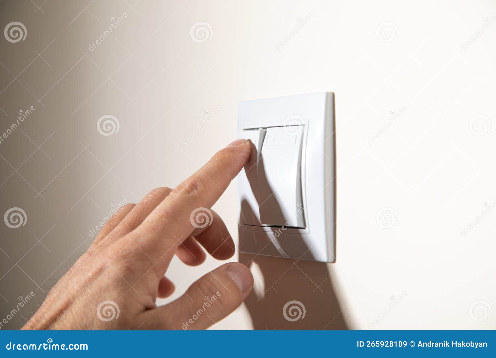 Male Hand Turning Off or on Light Switch Stock Image - Image of ...