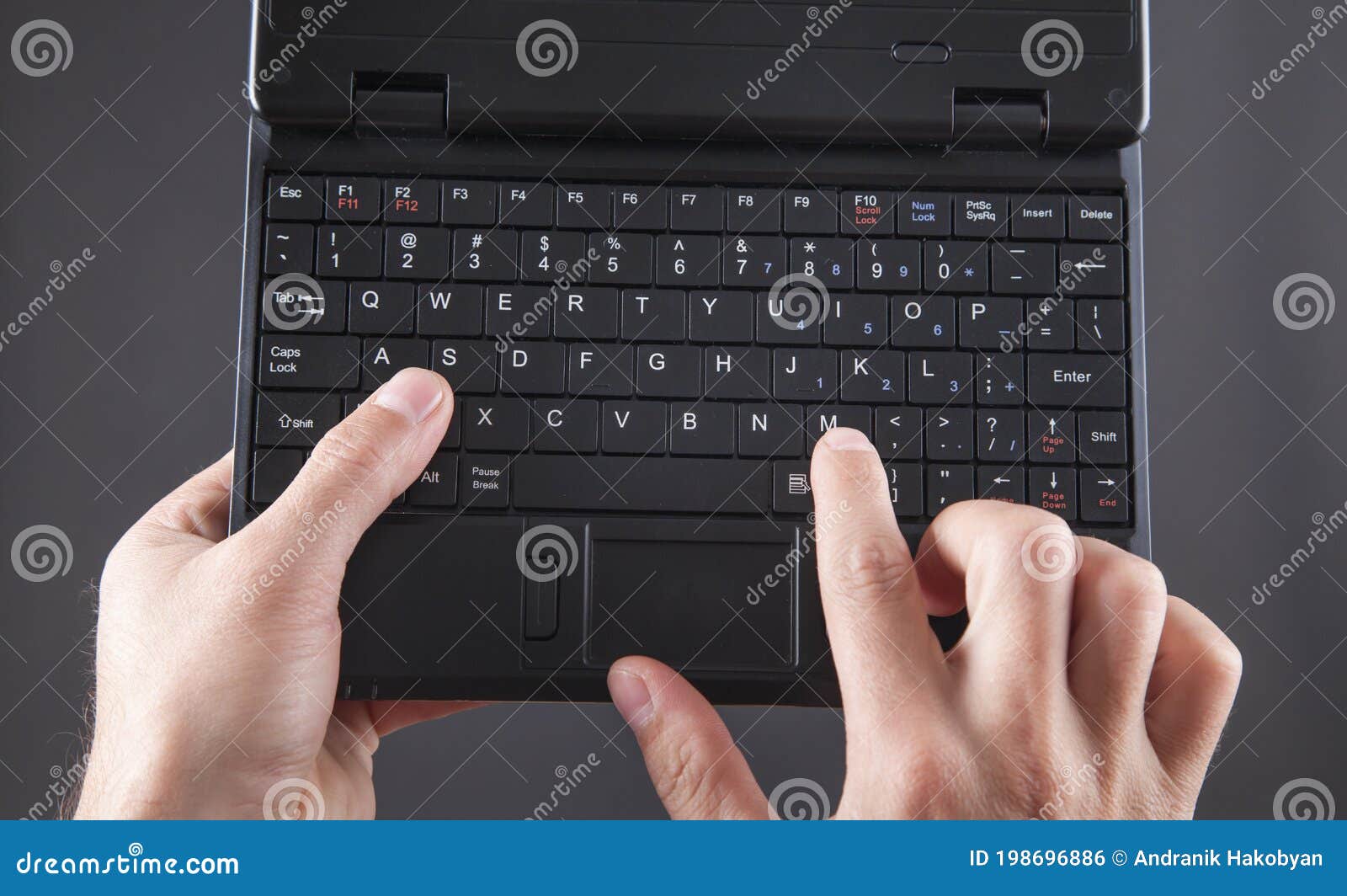 Male Hand Typing on Computer Keyboard Stock Photo - Image of online ...