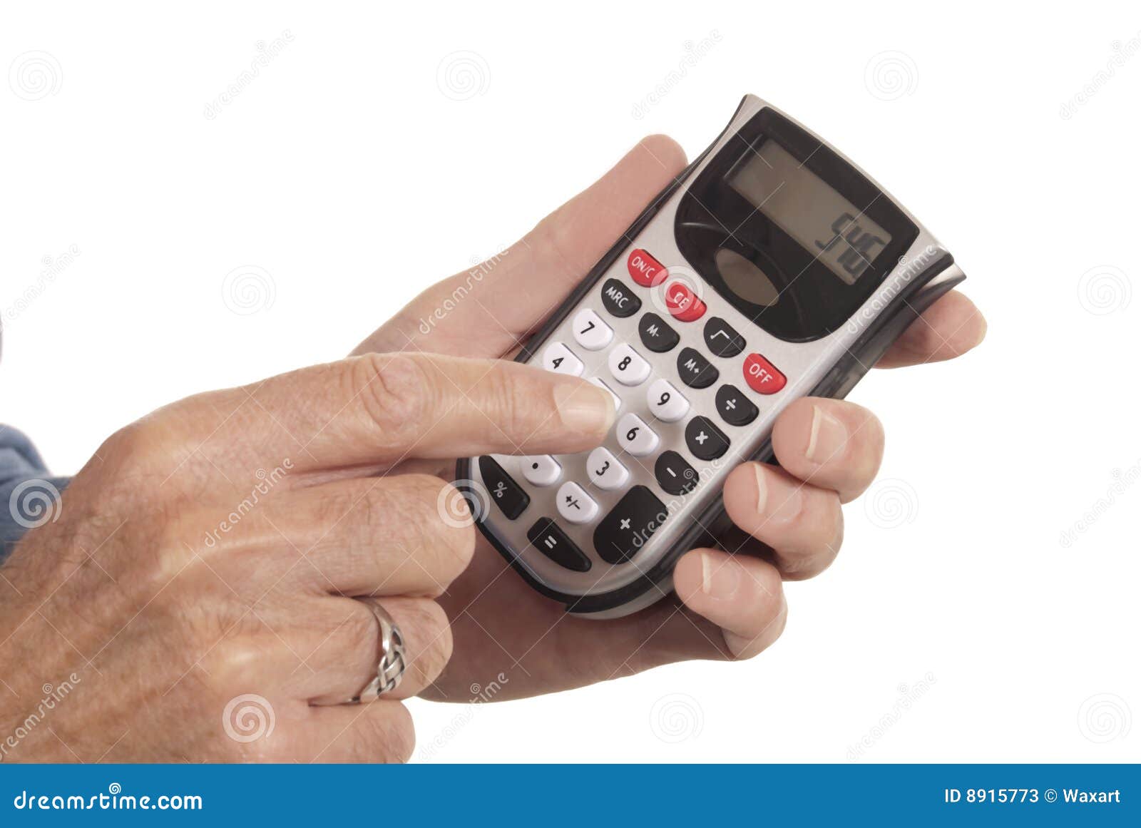 Male hand using calculator stock image. Image of pressing - 8915773