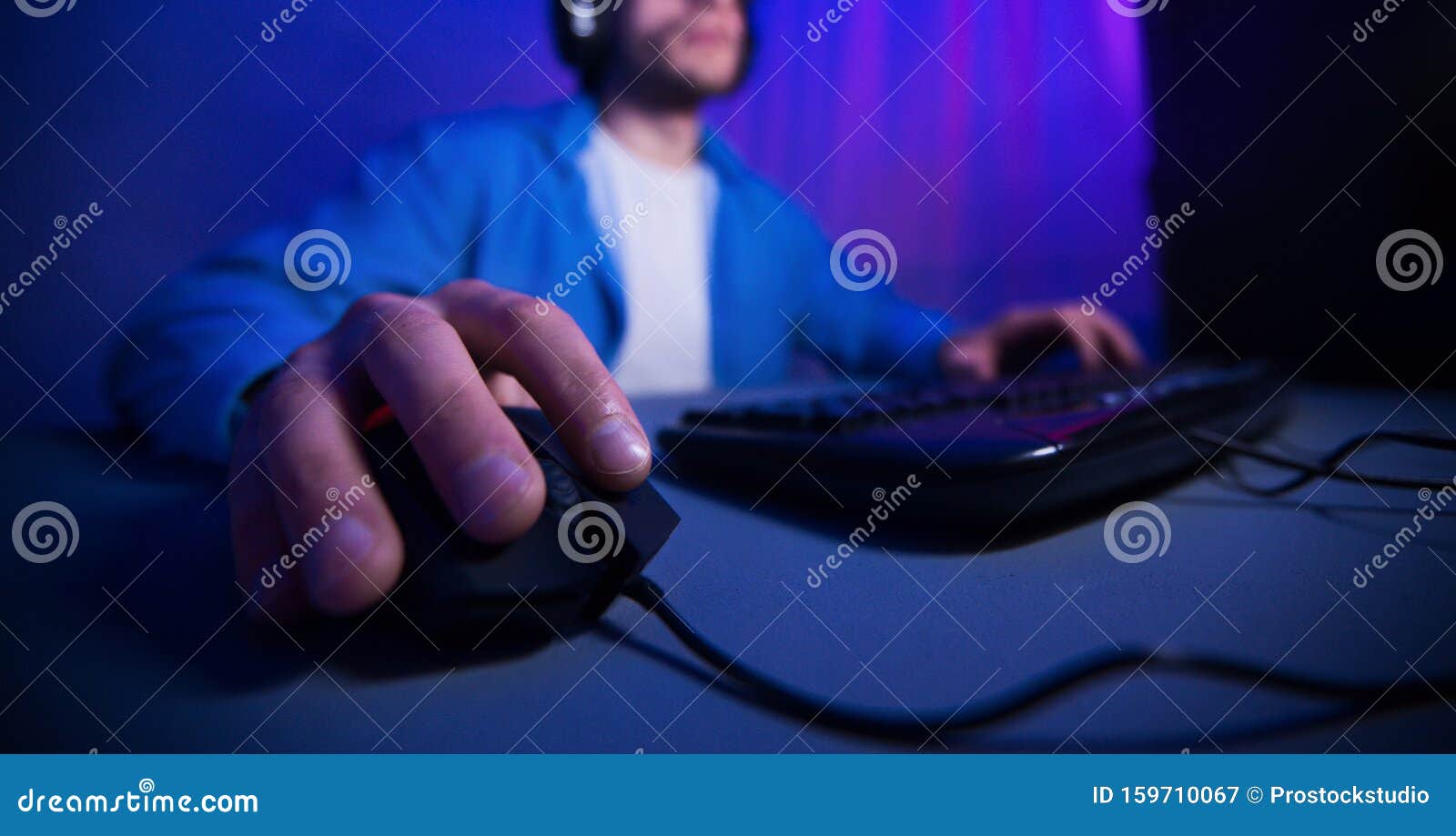 Male Hand Using Computer Mouse Playing Online Games Stock Image - Image ...