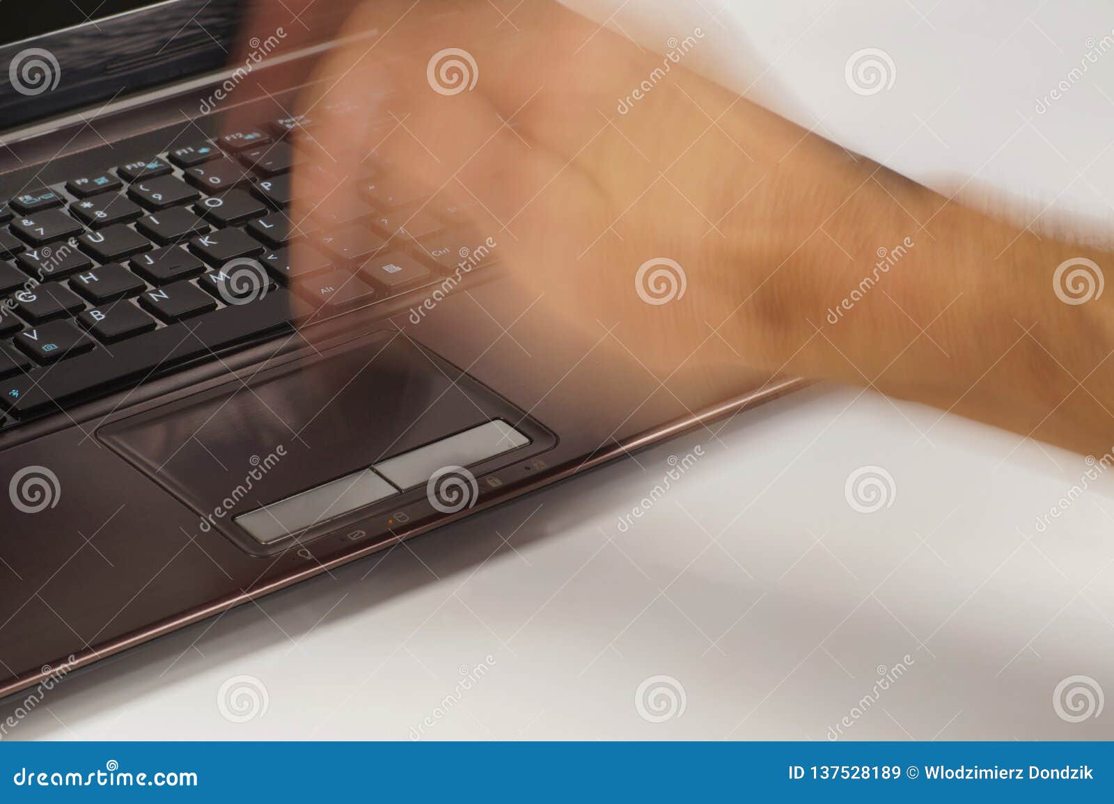 The Computer Does Not Want To Work Properly. a Male Hand Violently ...