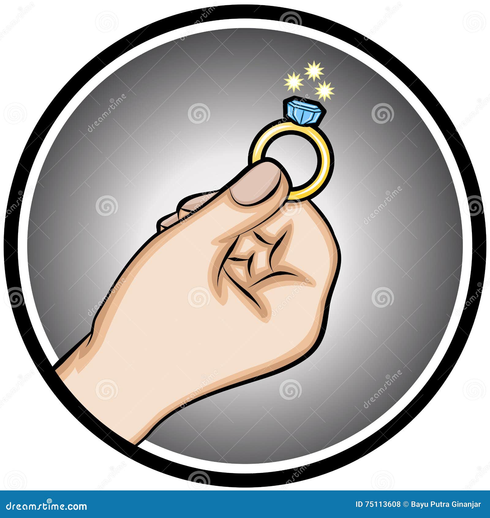Male Hand with Wedding Ring Stock Vector - Illustration of married ...