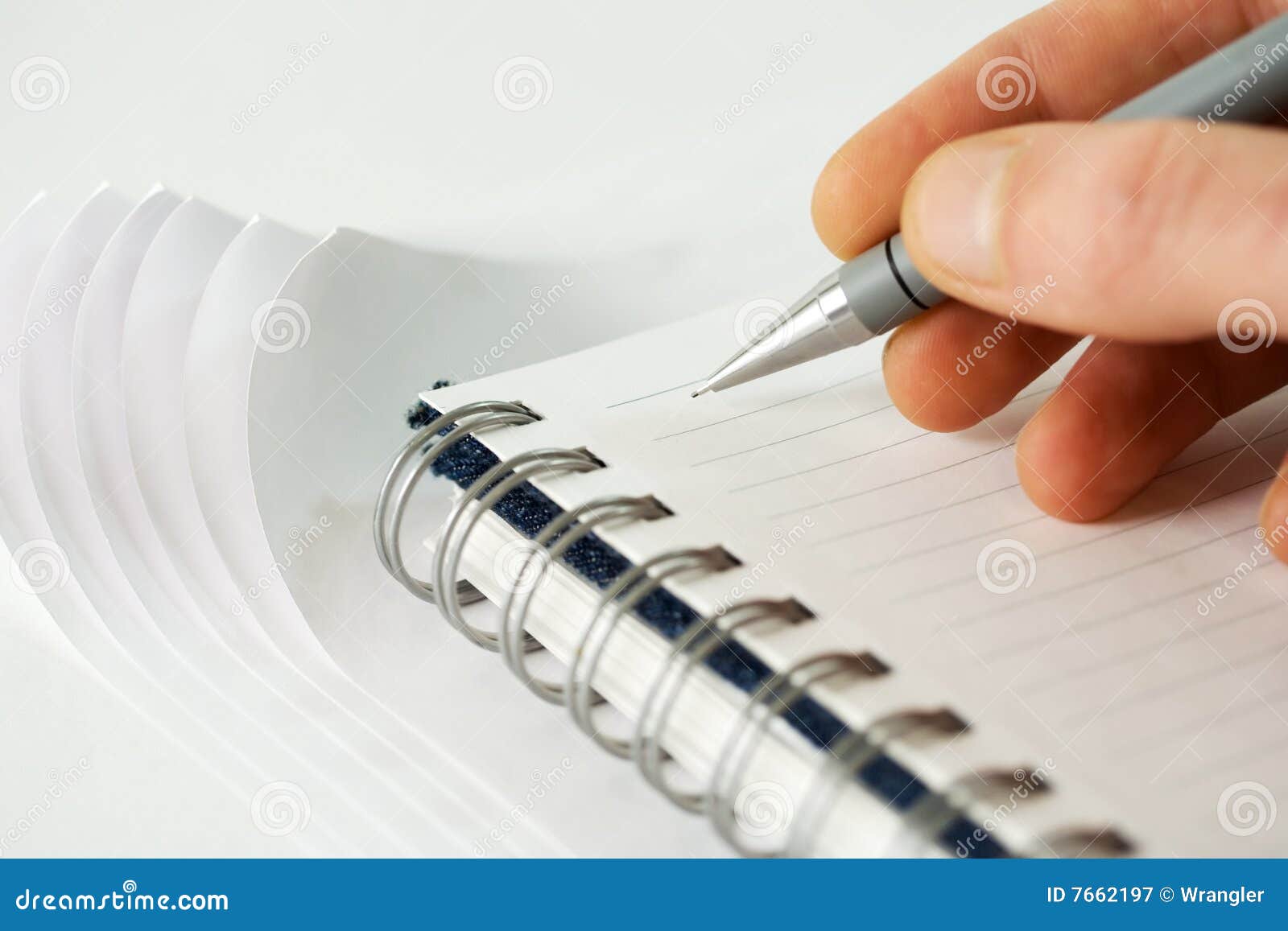 Male Hand Writing in Notebook Stock Image - Image of macro, occupation ...