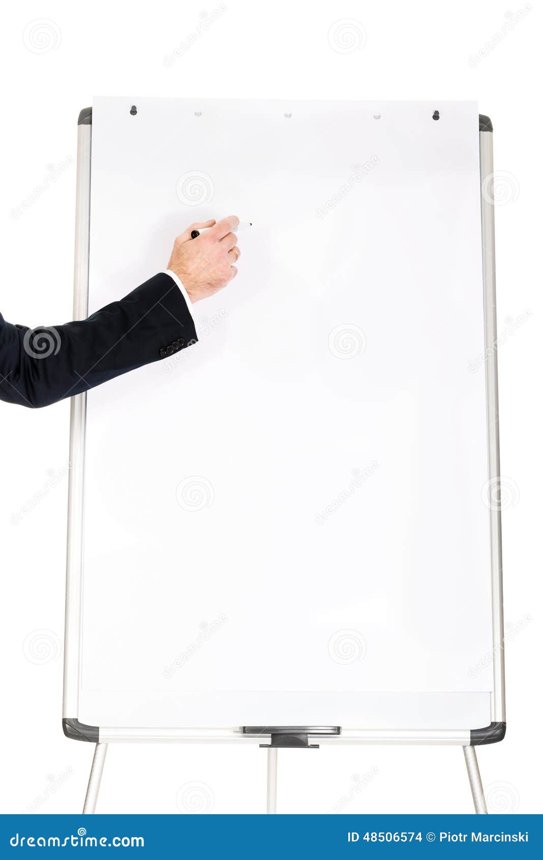 Male Hand Writing on a Flipchart Stock Photo - Image of boardroom ...