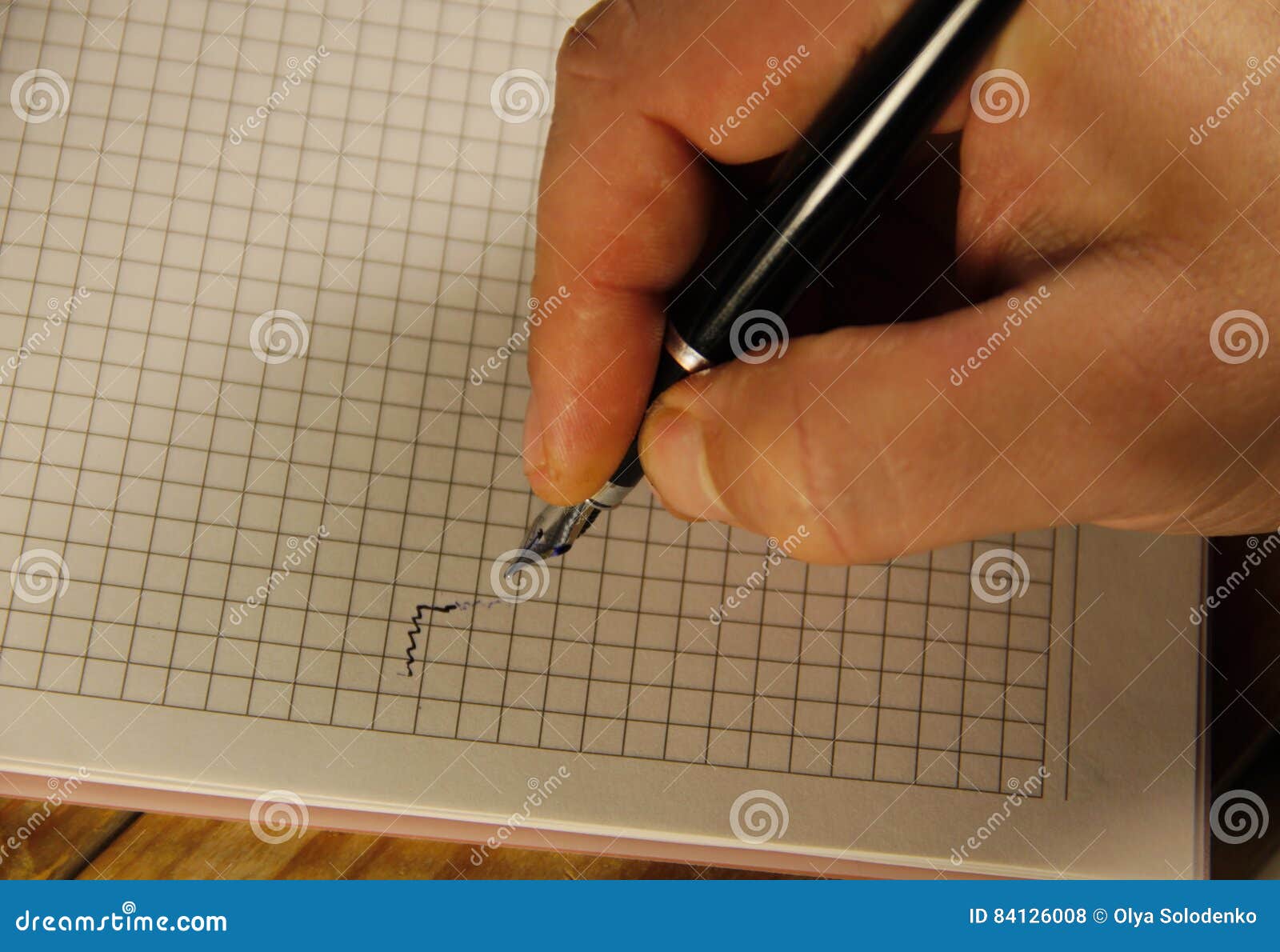 Male Hand Writing Using Fountain Pen on a Notebook Stock Photo - Image ...