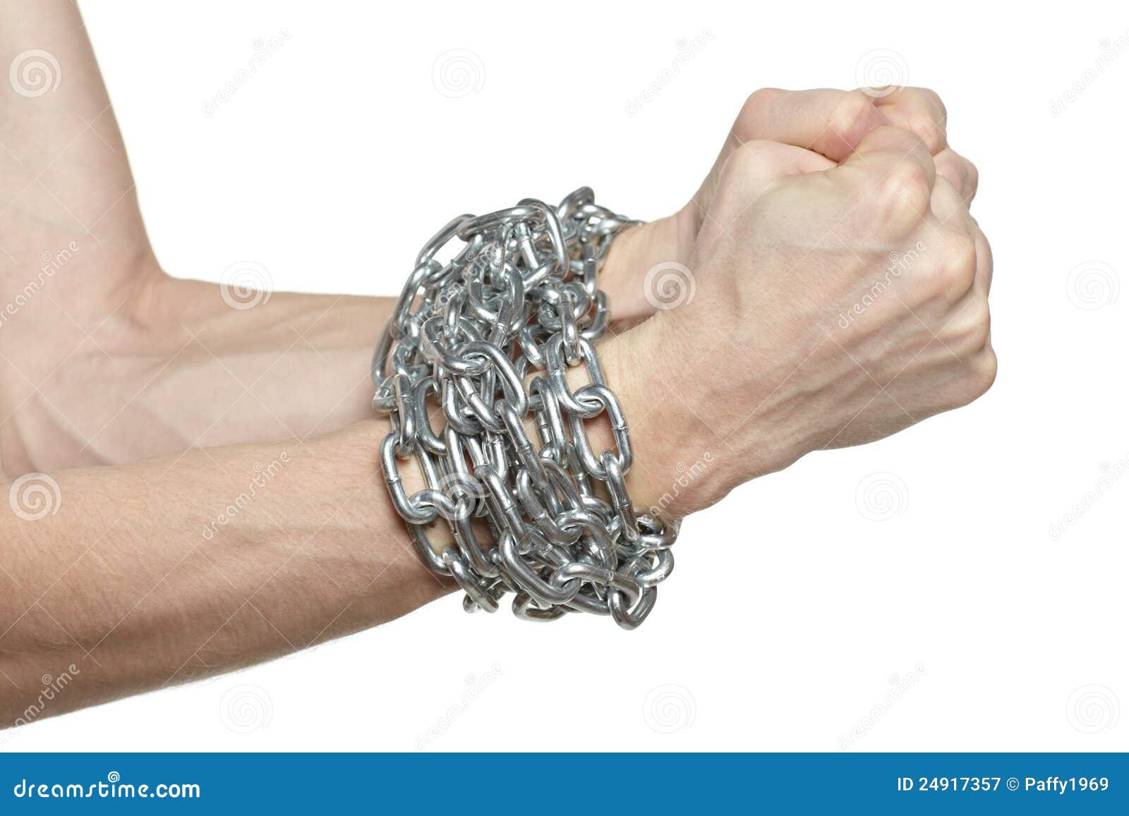 Male hands chained stock image. Image of fettered, forced - 24917357