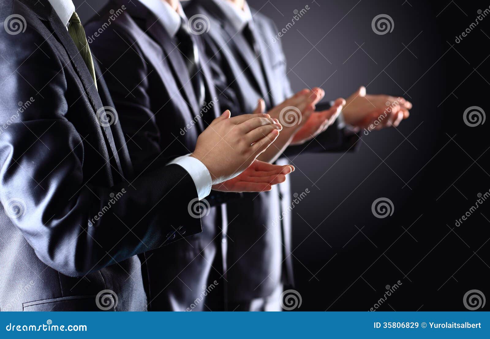 Male Hands Clapping on Black Stock Image - Image of applause, business ...