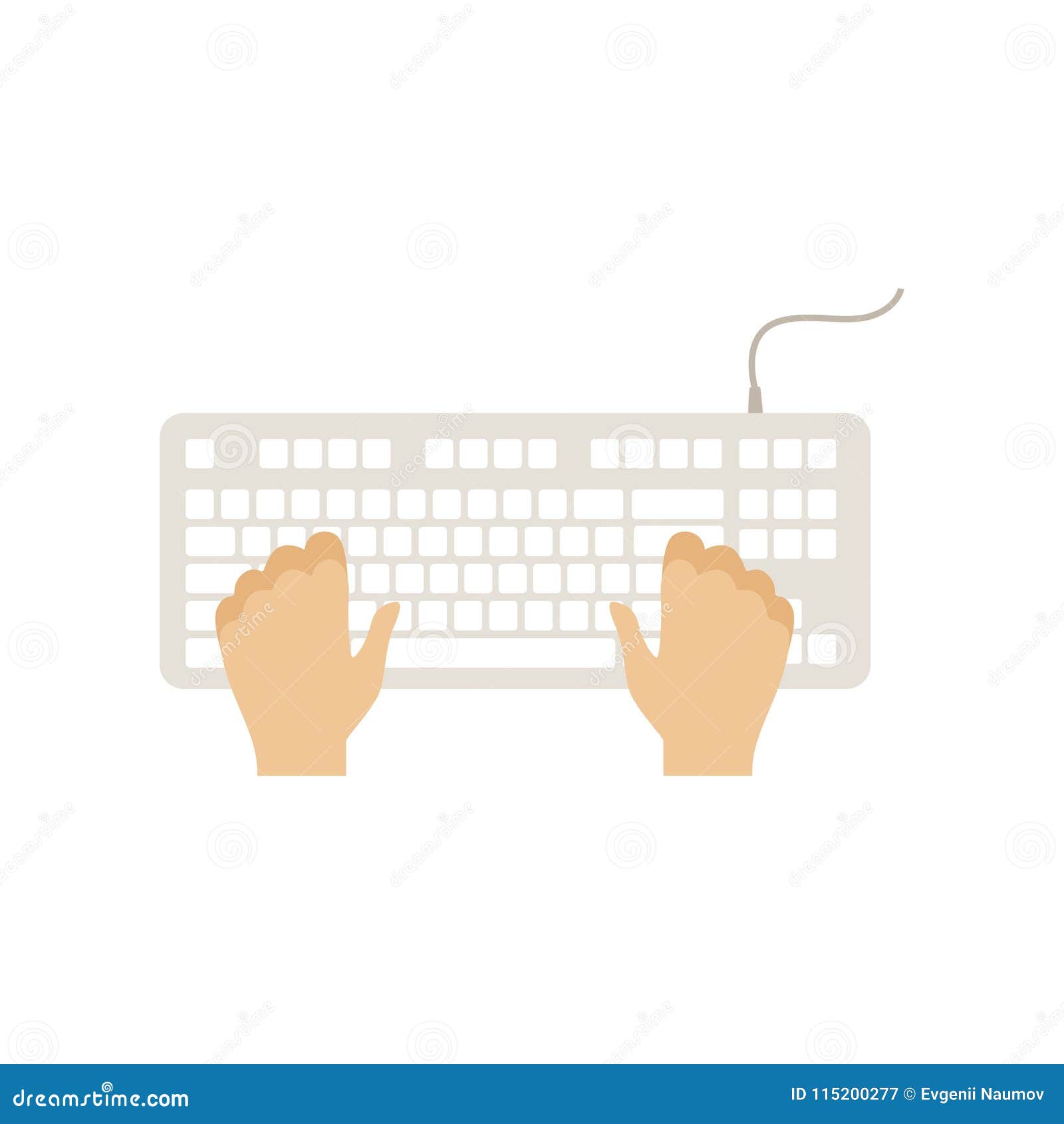 Male Hands on Computer Keyboard, Man Working with Computer, Top View ...