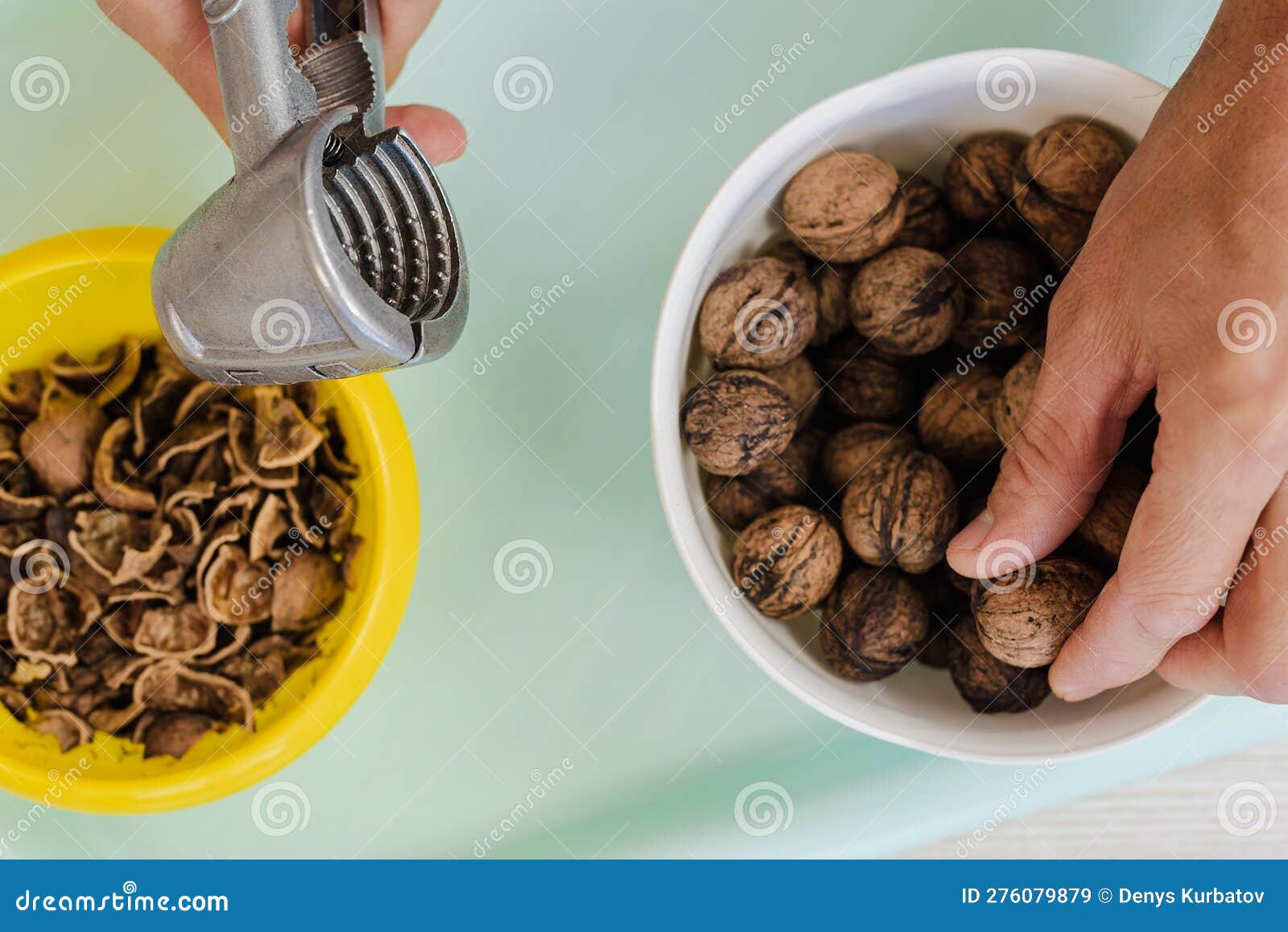 Peeling nuts at home stock image. Image of health, closeup - 276079879