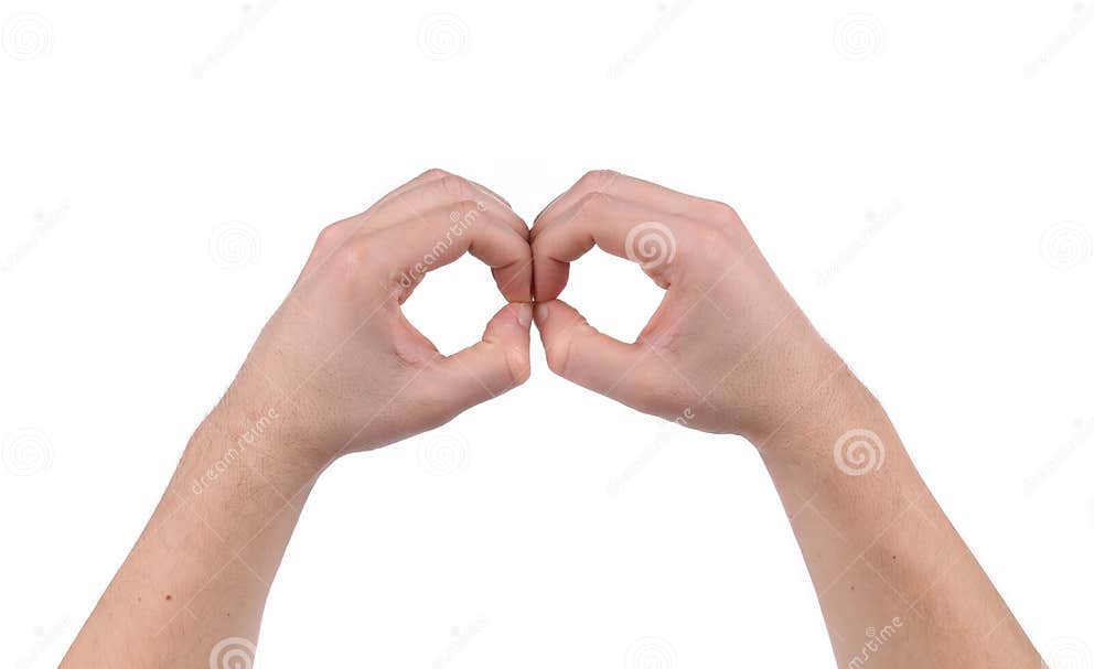 MAle Hands in Form of Binocular. Stock Image - Image of finger, holding ...