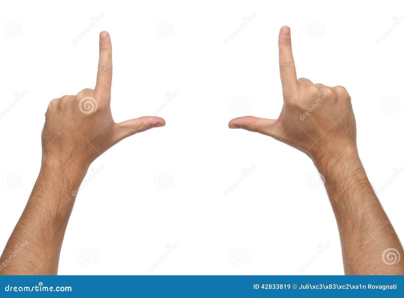 Male Hands Framing Composition. Isolated Stock Image - Image of empty ...