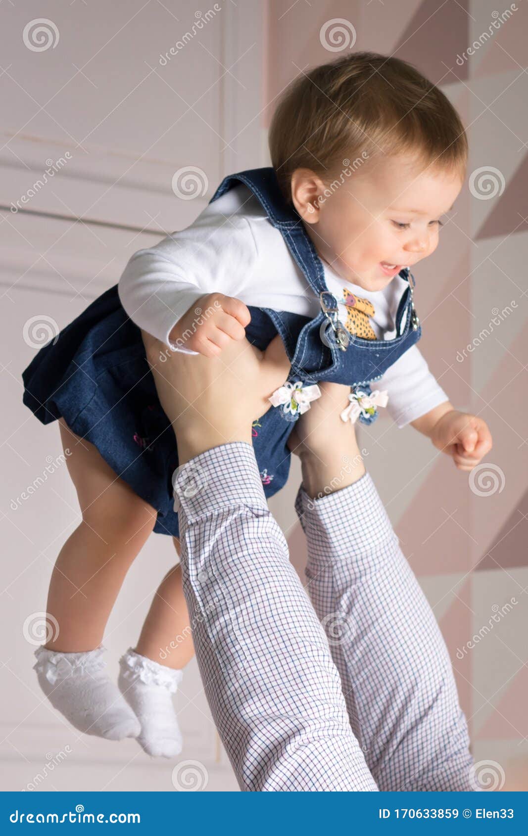 Male Hands Hold the Child Above the Head Stock Image - Image of care ...