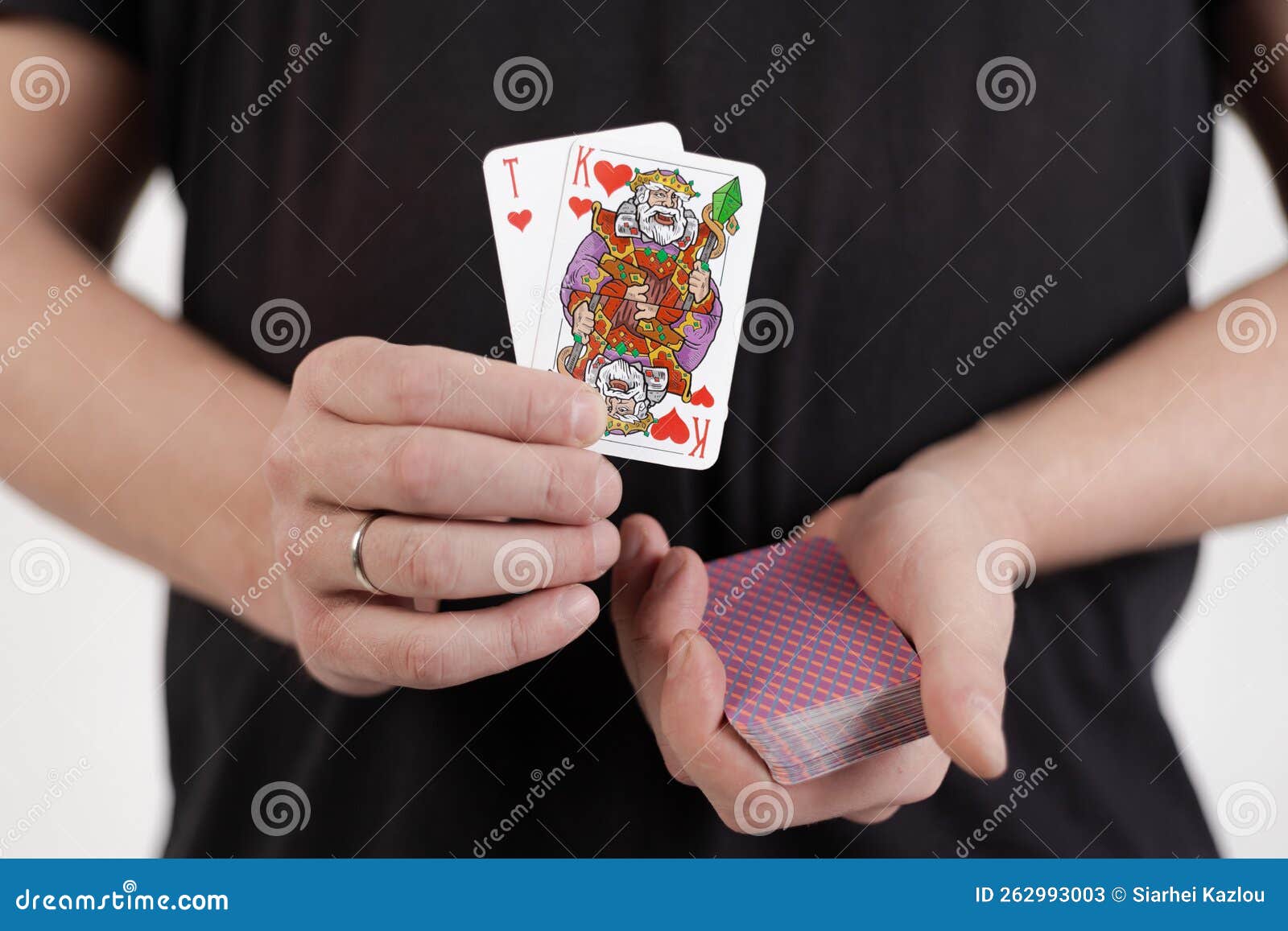 Male Hands Hold a Deck of Cards and Show Tricks. Stock Image - Image of ...