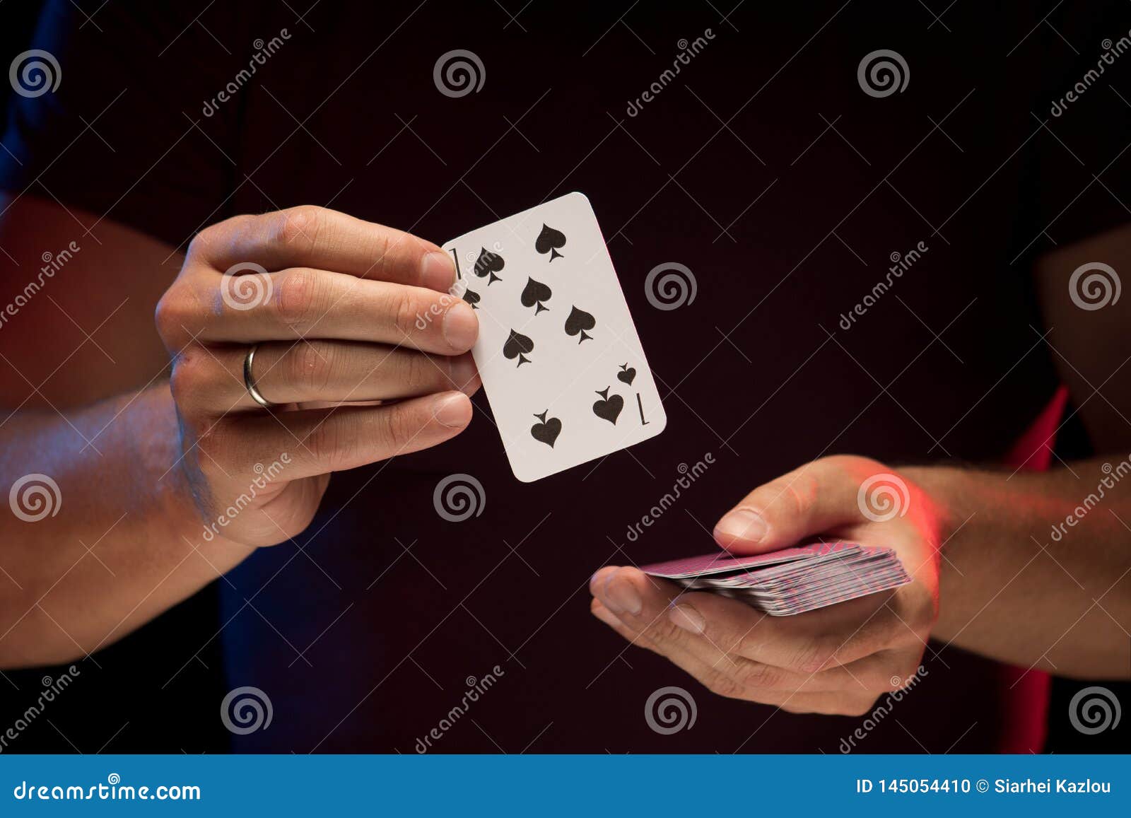 Male Hands Hold a Deck of Play Cards Stock Photo - Image of entertainer ...