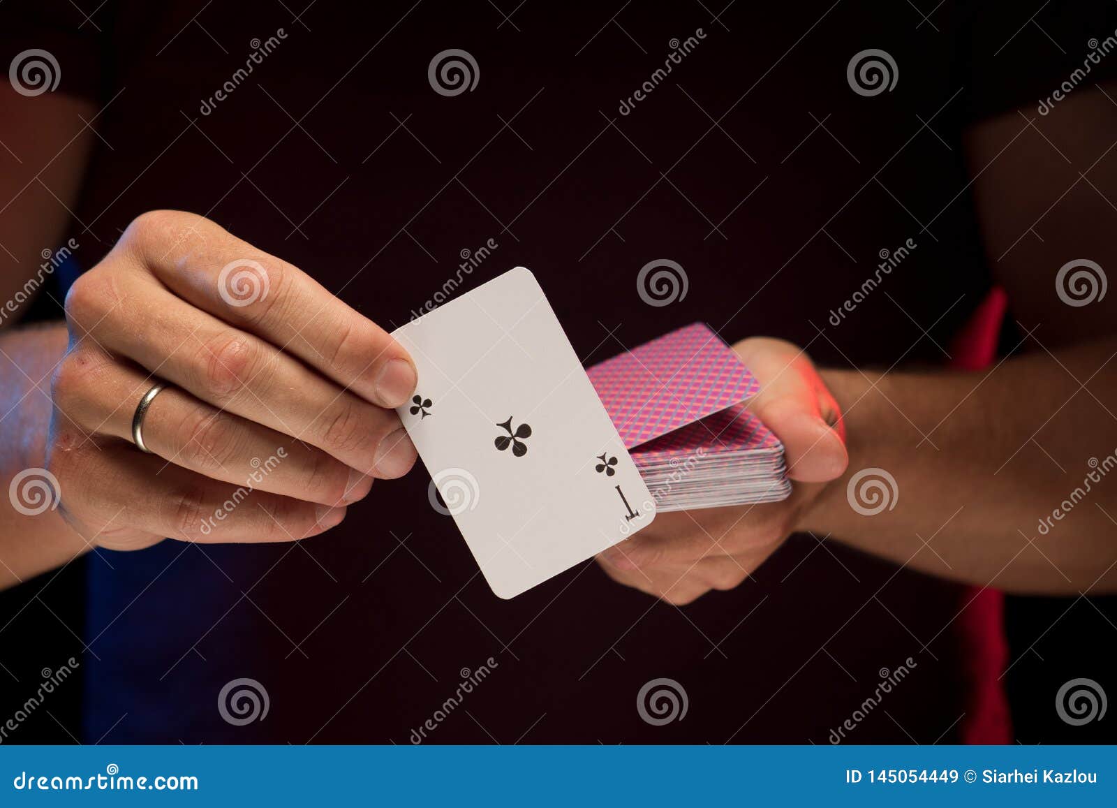 Male Hands Hold a Deck of Play Cards Stock Image - Image of artist ...