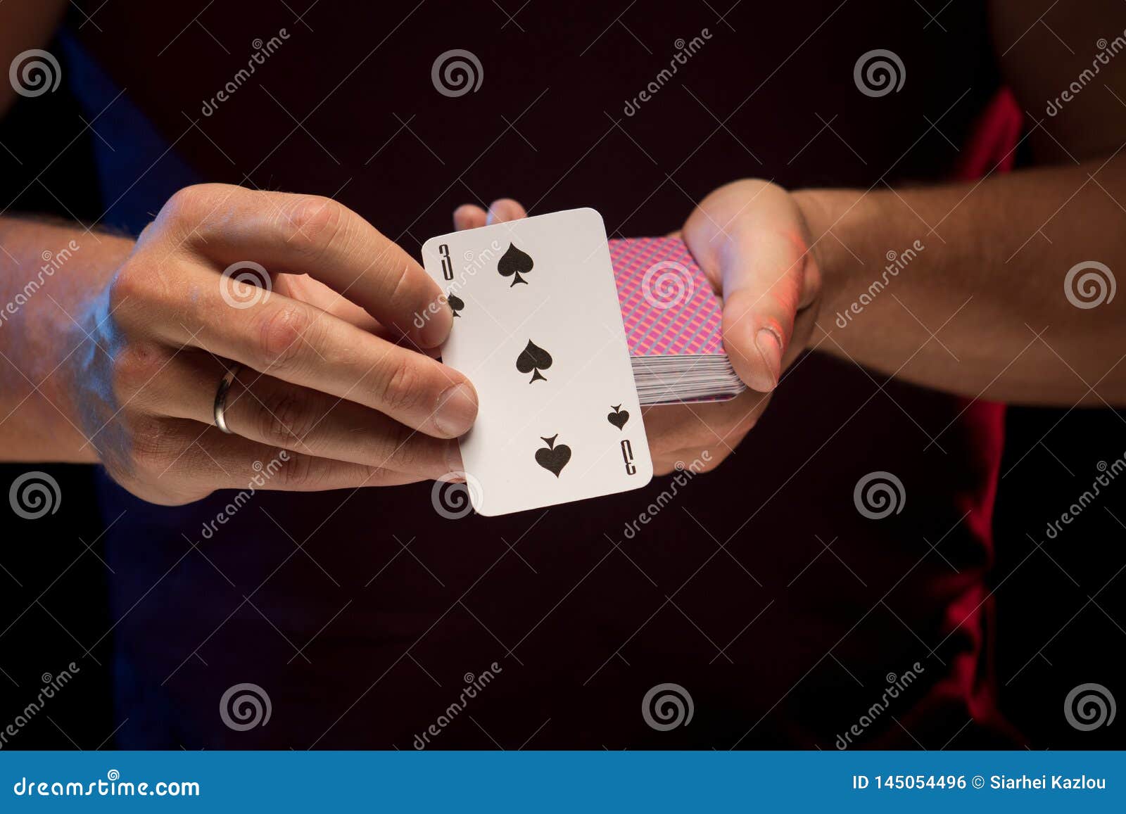 Male Hands Hold a Deck of Play Cards Stock Photo - Image of chance ...