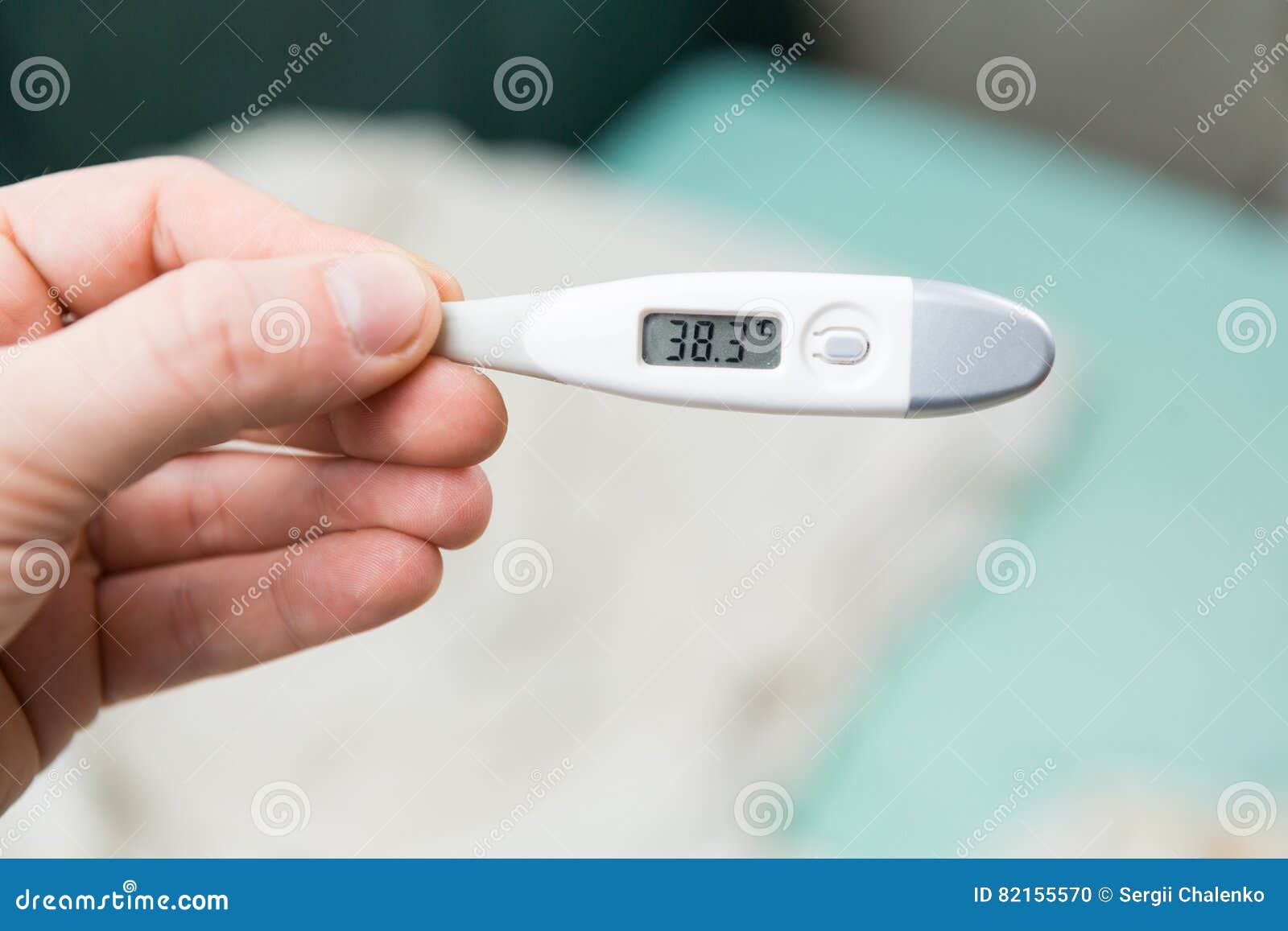 Male Hands Holding a Digital Thermometer Stock Photo - Image of adult ...