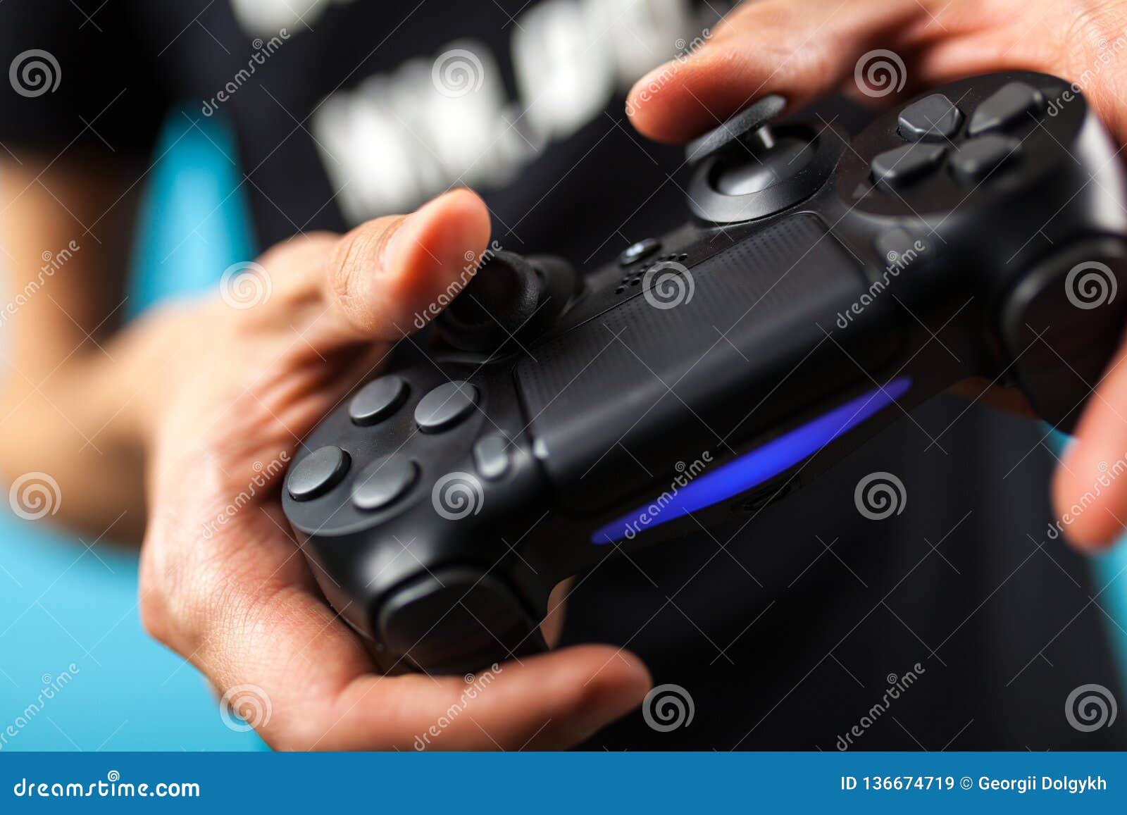 Male Hands Holding a Gaming Controller Stock Image - Image of hold ...
